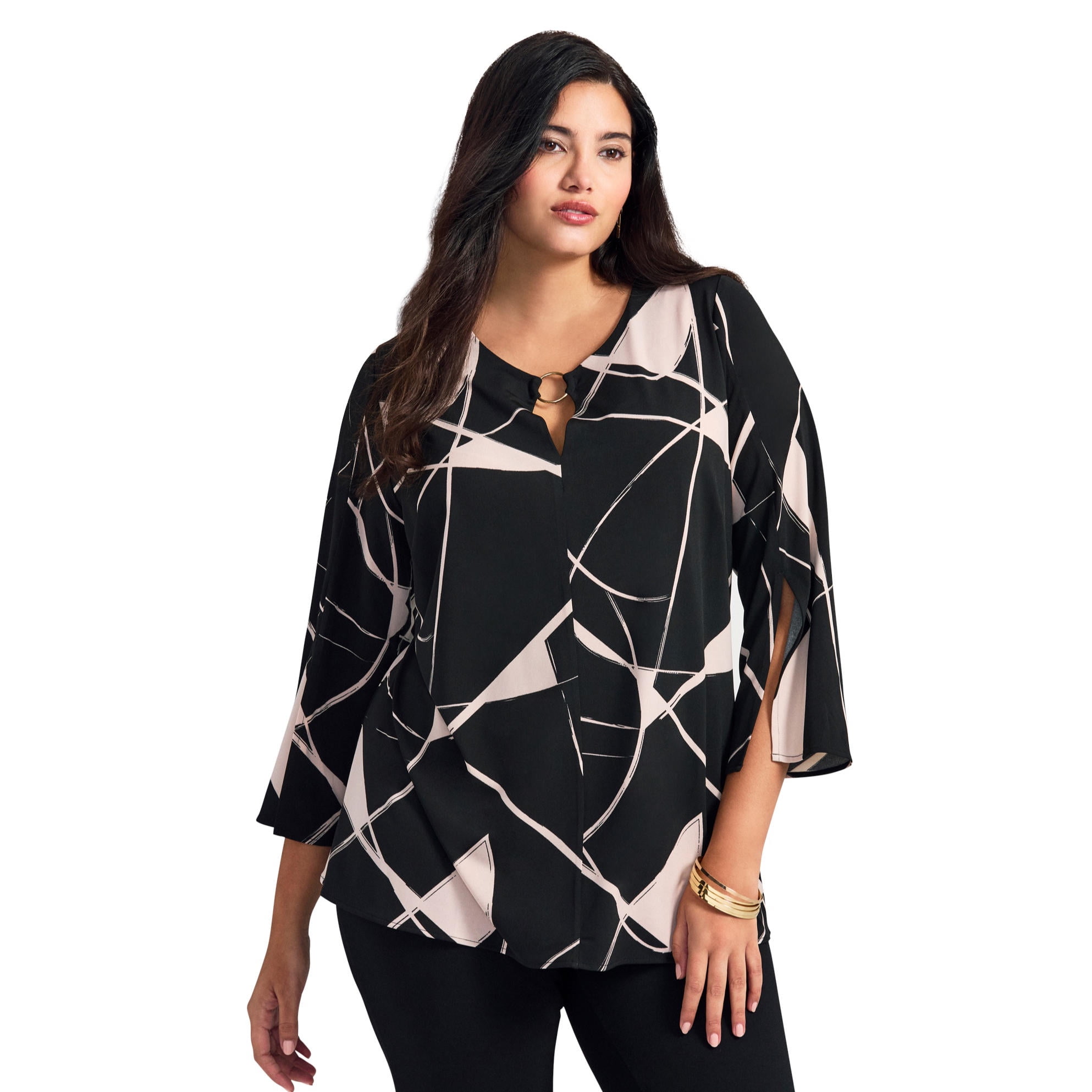 Avenue Women's Plus Size Audrey Ring Detail Top - Walmart.com