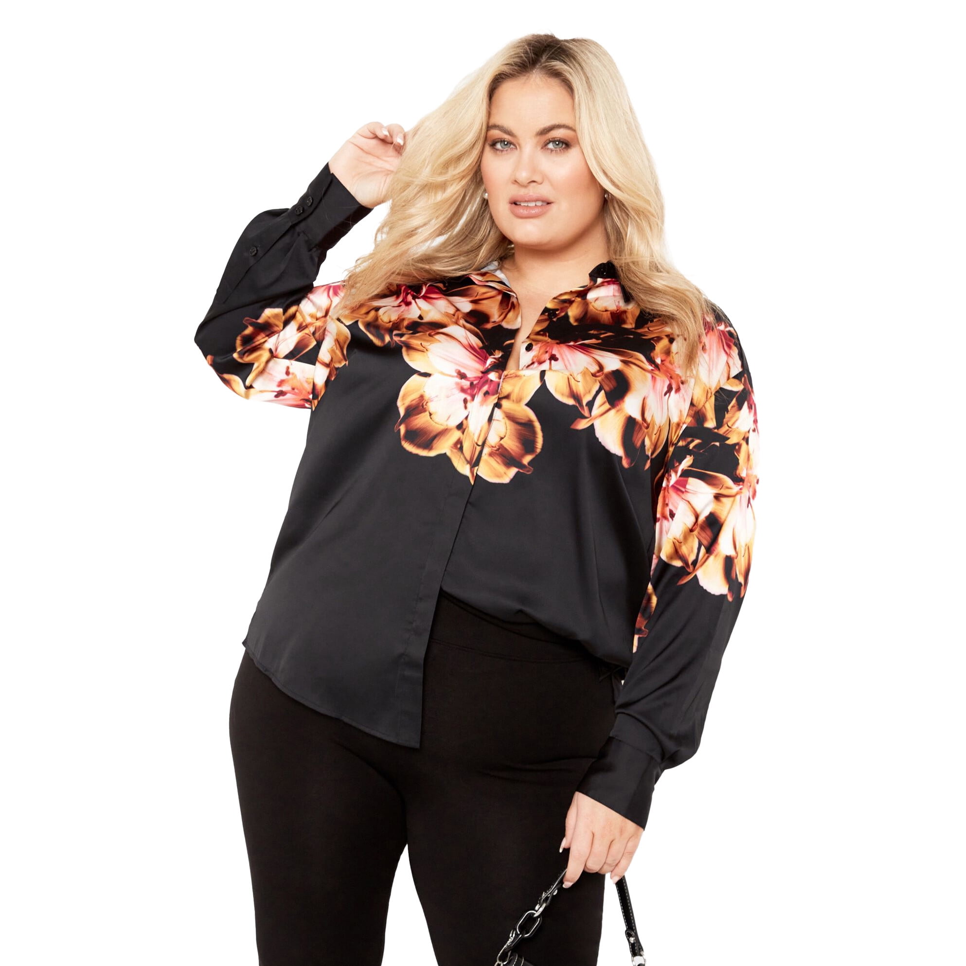 Avenue Women's Plus Size Lily Placement Shirt - Walmart.com