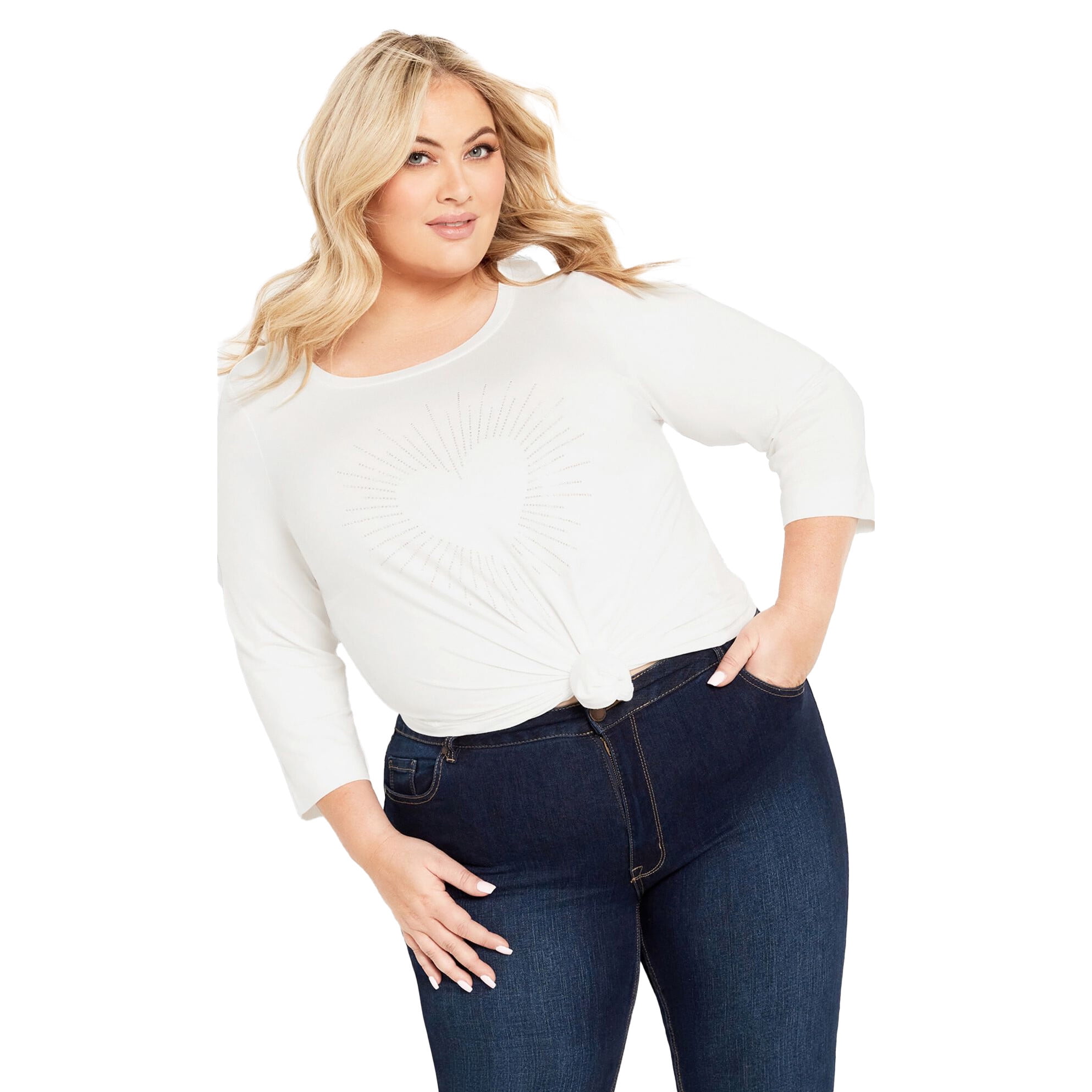 Avenue Women's Plus Size Love Heart Top - Walmart.com