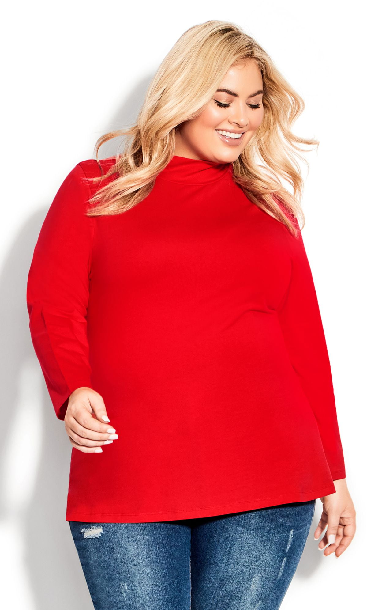 Plus Size Mock Neck Top