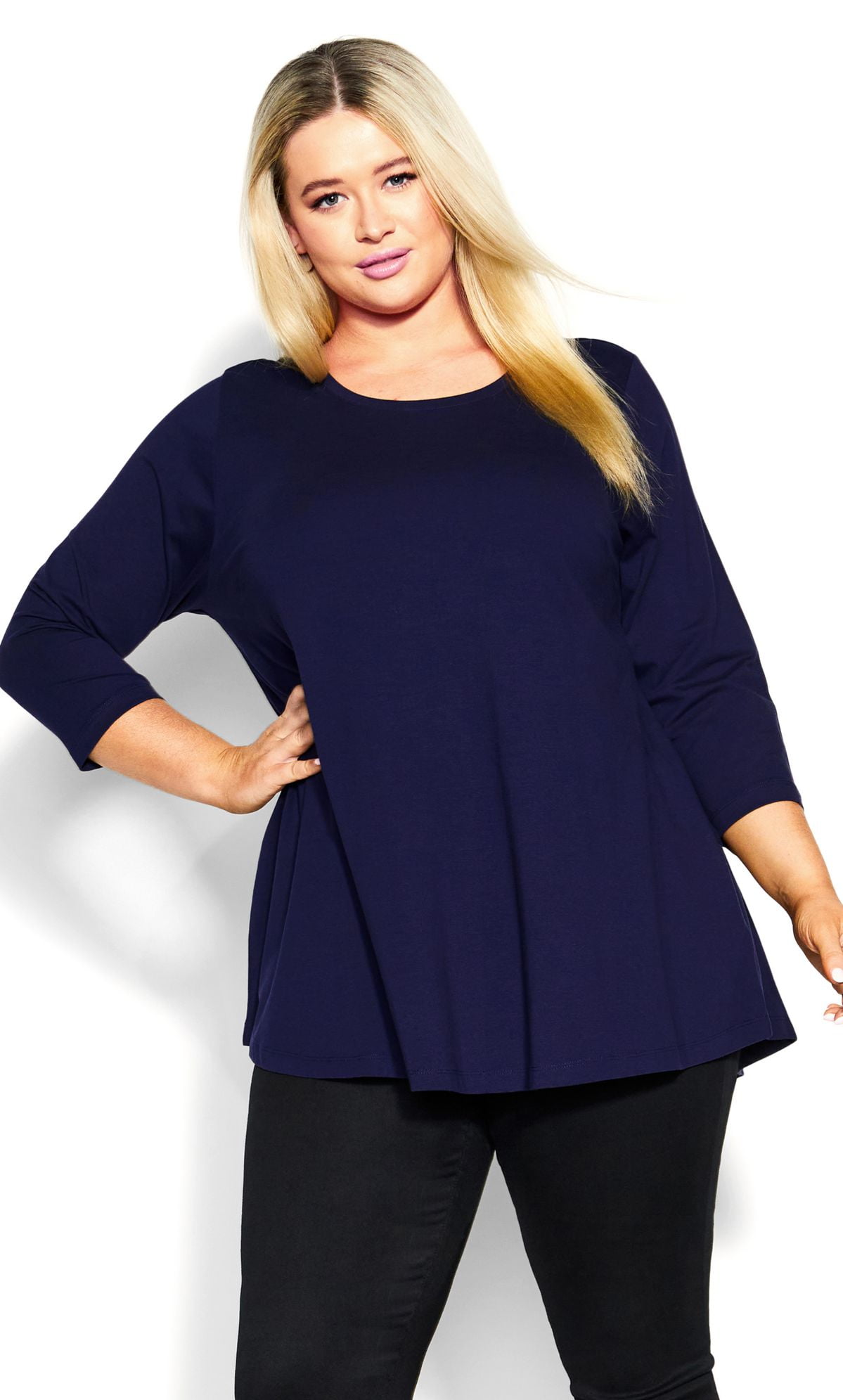 Avenue Women's Plus Size Organic Crew Neck Relaxed Fit Top - Walmart.com