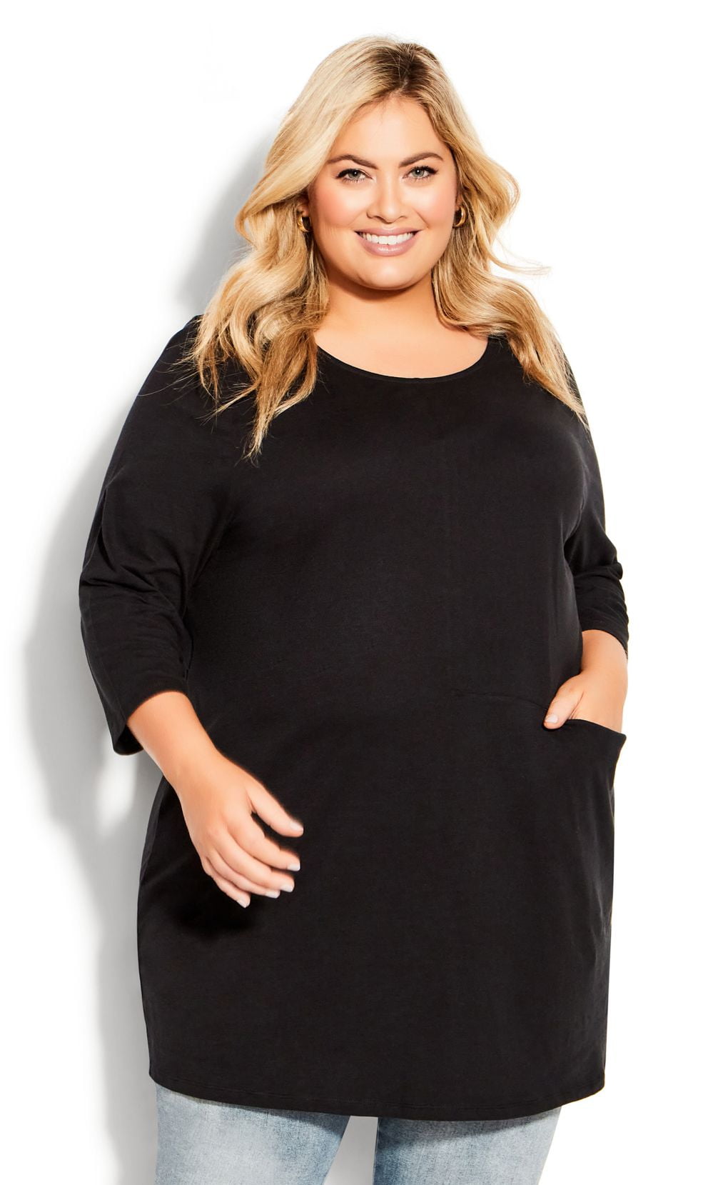 Avenue Women's Plus Size Pickstix Plain Tunic Top - Walmart.com