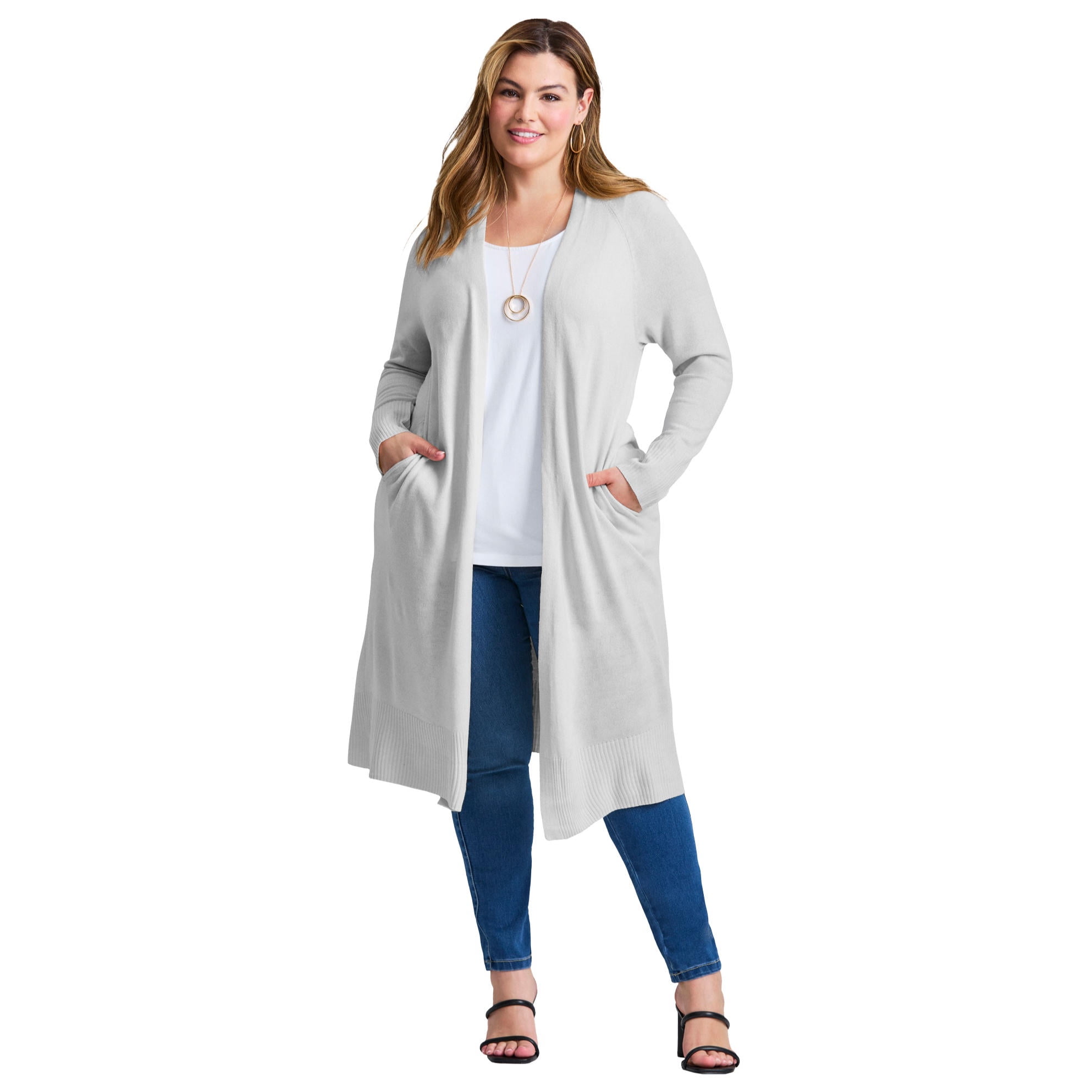 Avenue Women's Plus Size Raglan Sleeve Duster Cardigan - Walmart.com