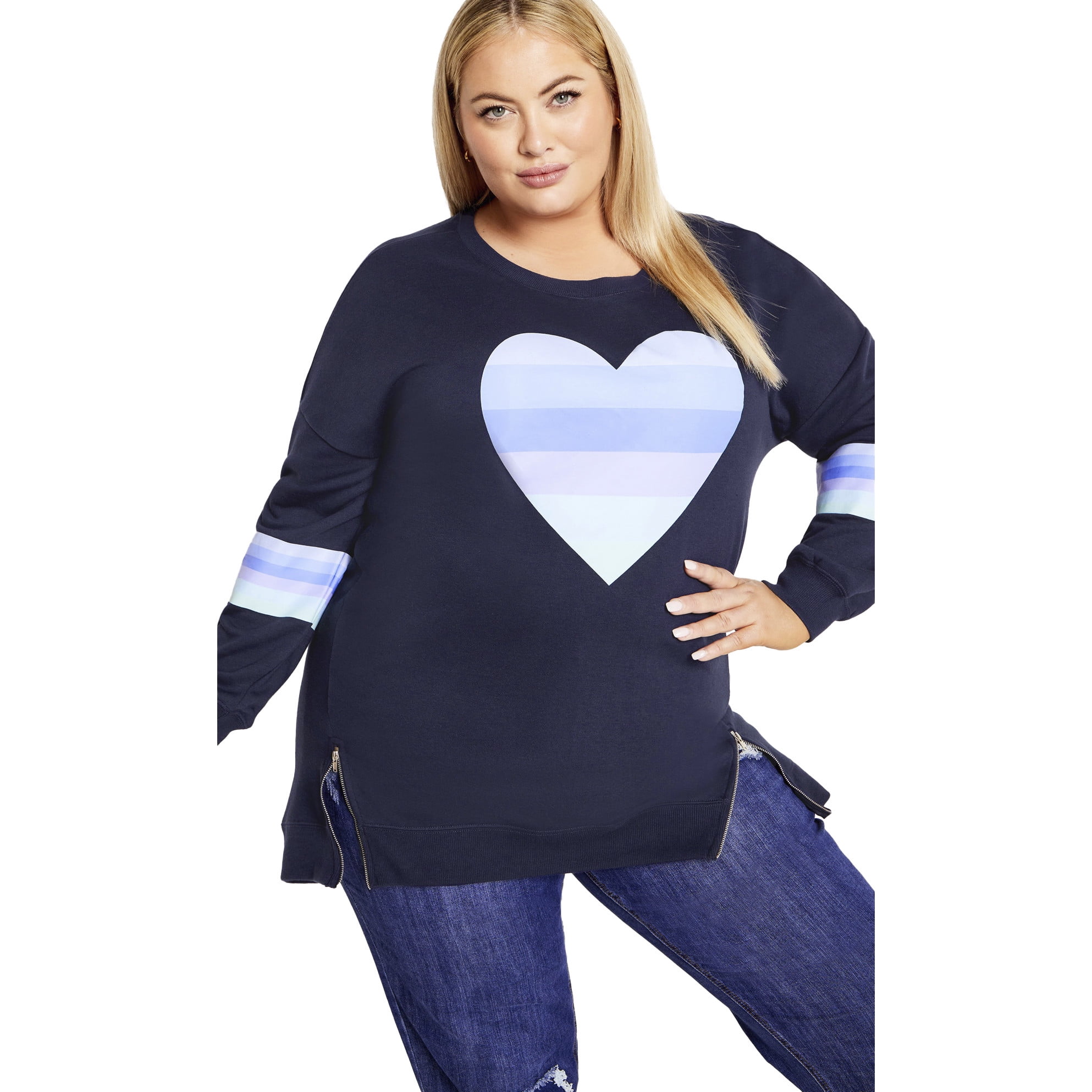 Avenue Women's Plus Size Rainbow Bright Sweater - Walmart.com