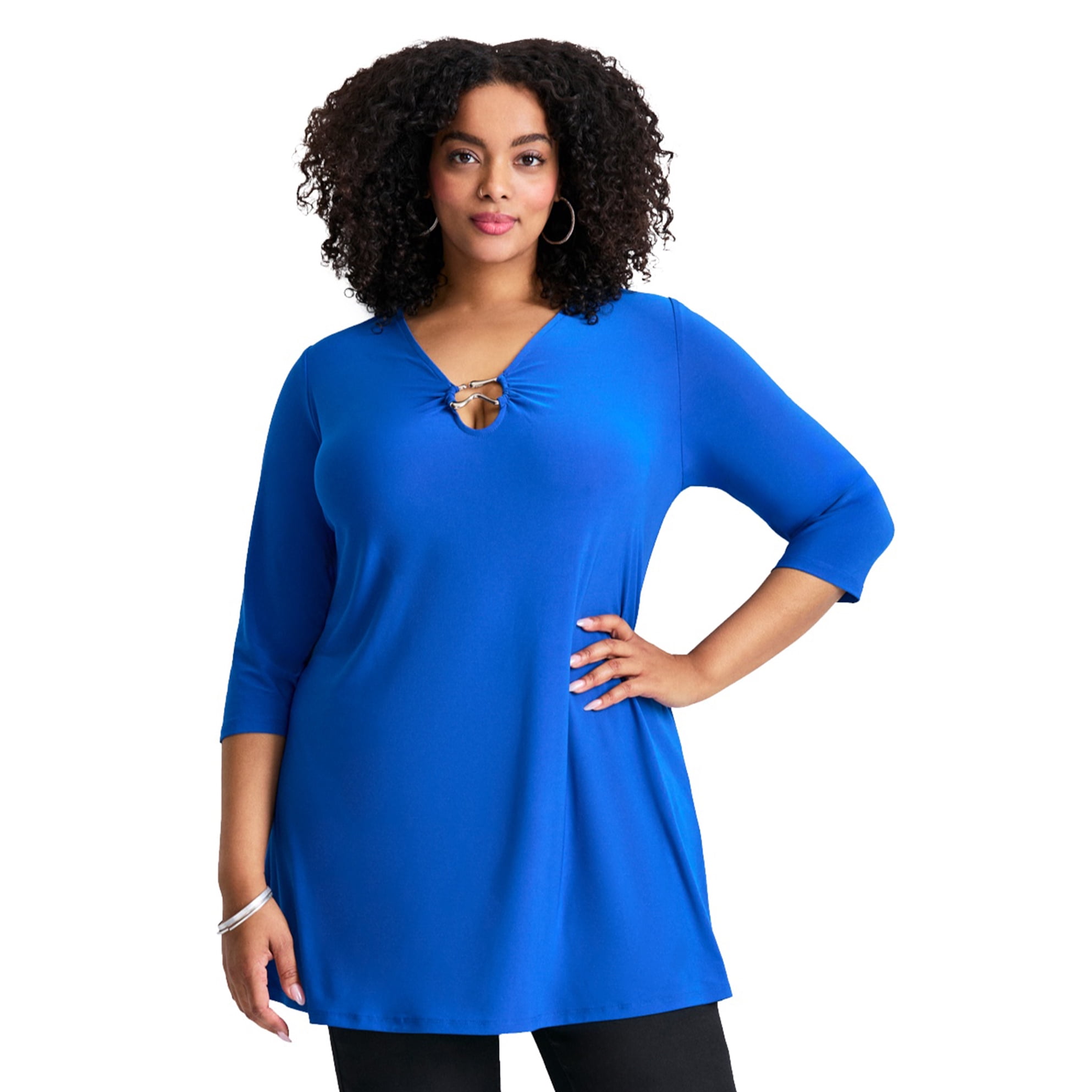 Avenue Women's Plus Size Ring Detail Tunic Top - Walmart.com