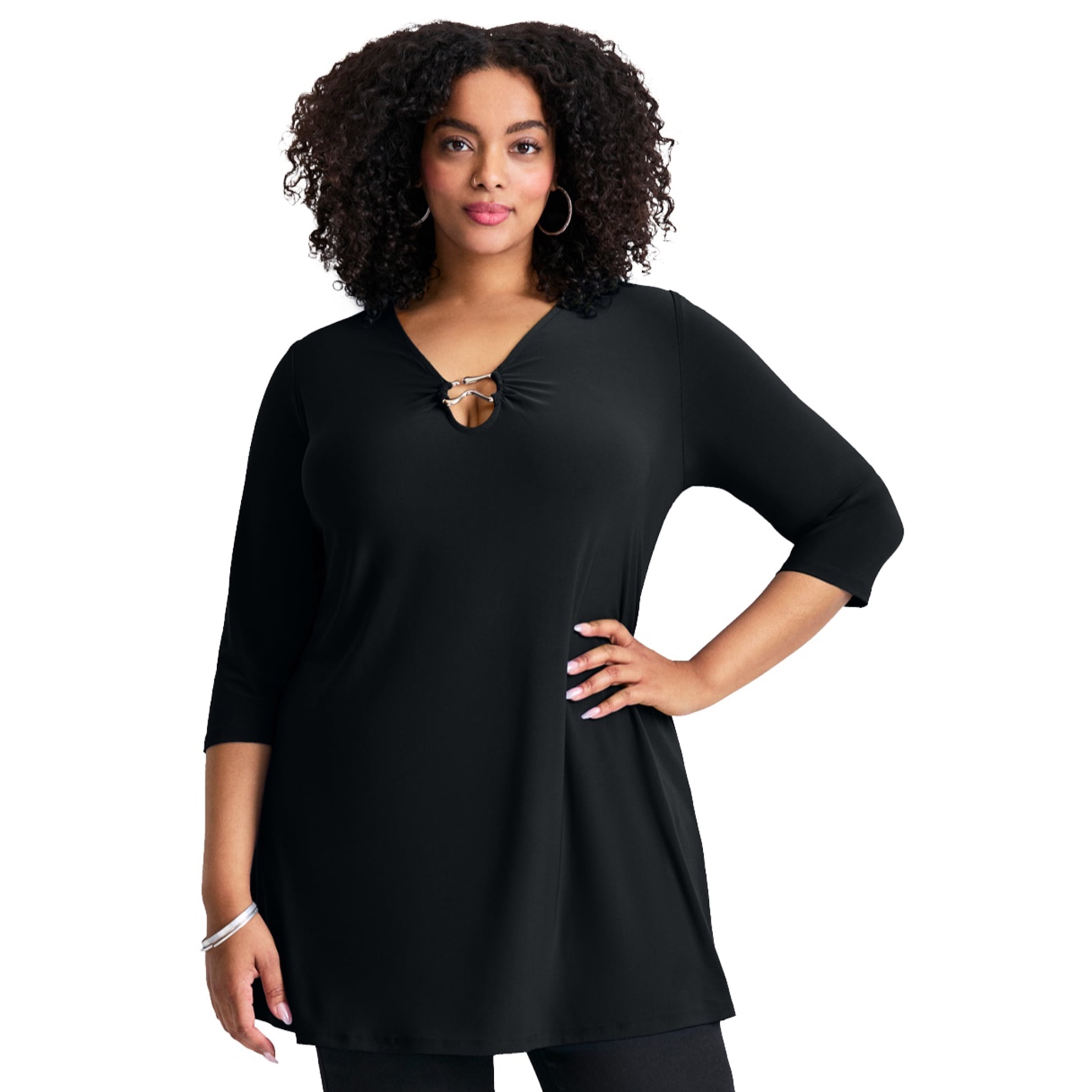 Avenue Women's Plus Size Ring Detail Tunic Top - Walmart.com