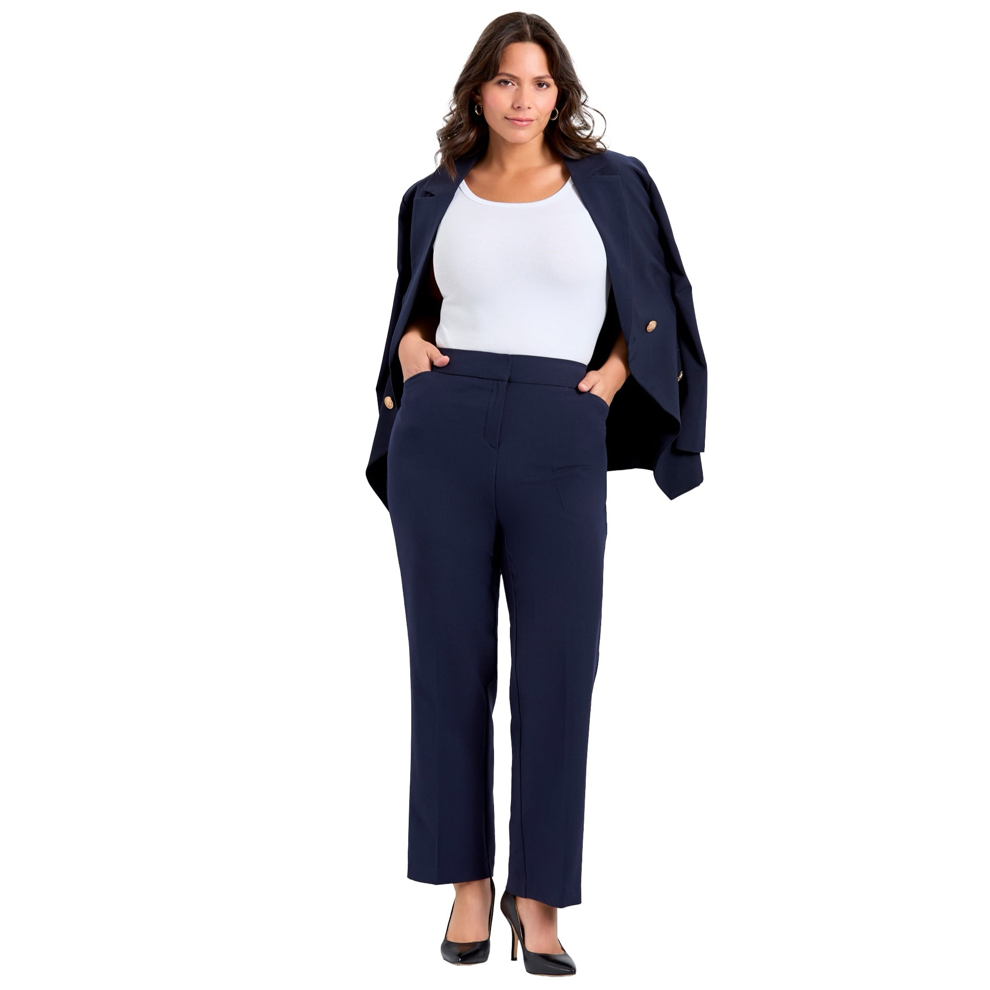 Avenue Women's Plus Size Tall Cool Hand Straight Leg Pant - Walmart.com