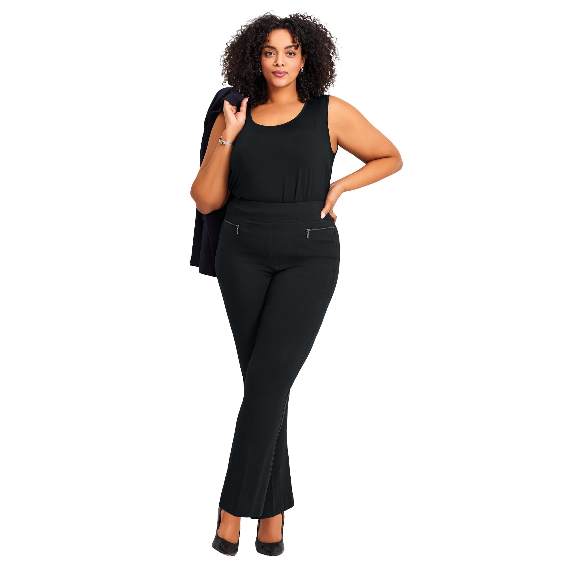 Avenue Women's Plus Size Petite Super Stretch Zip Pant - Walmart.com