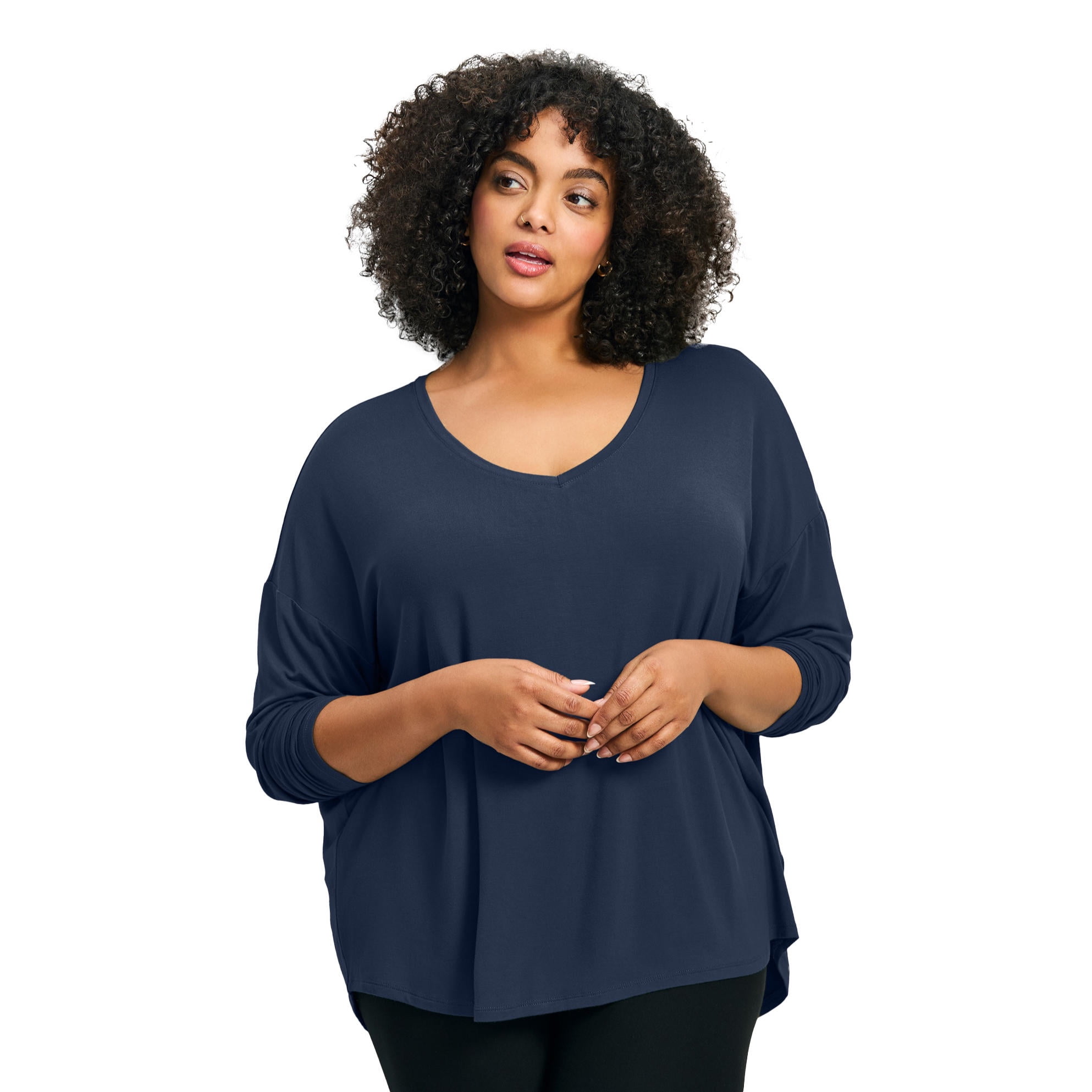 Avenue Women's Plus Size Taya Essential Top - Walmart.com