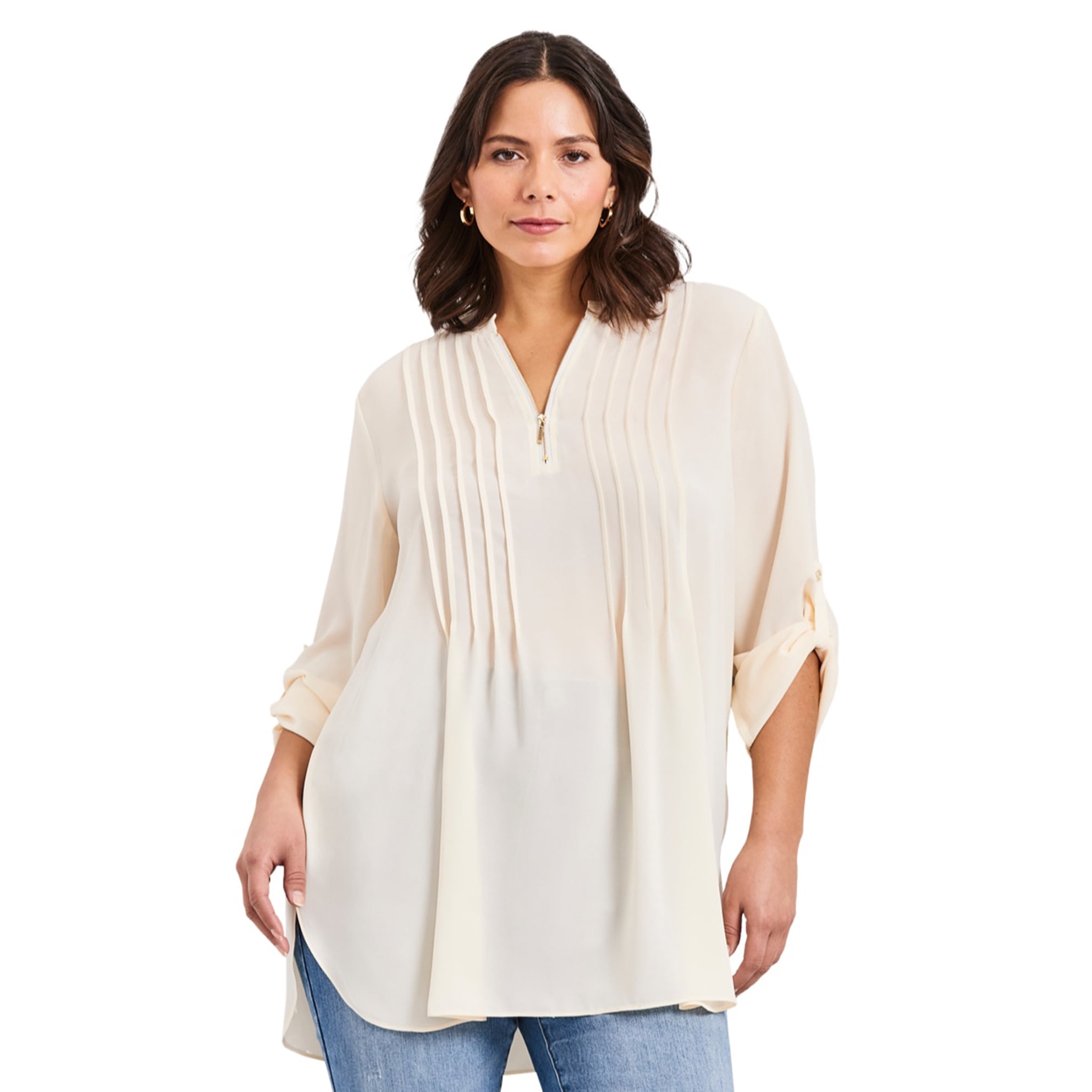 Avenue Women's Plus Size Zip Front Tunic - Walmart Business Supplies