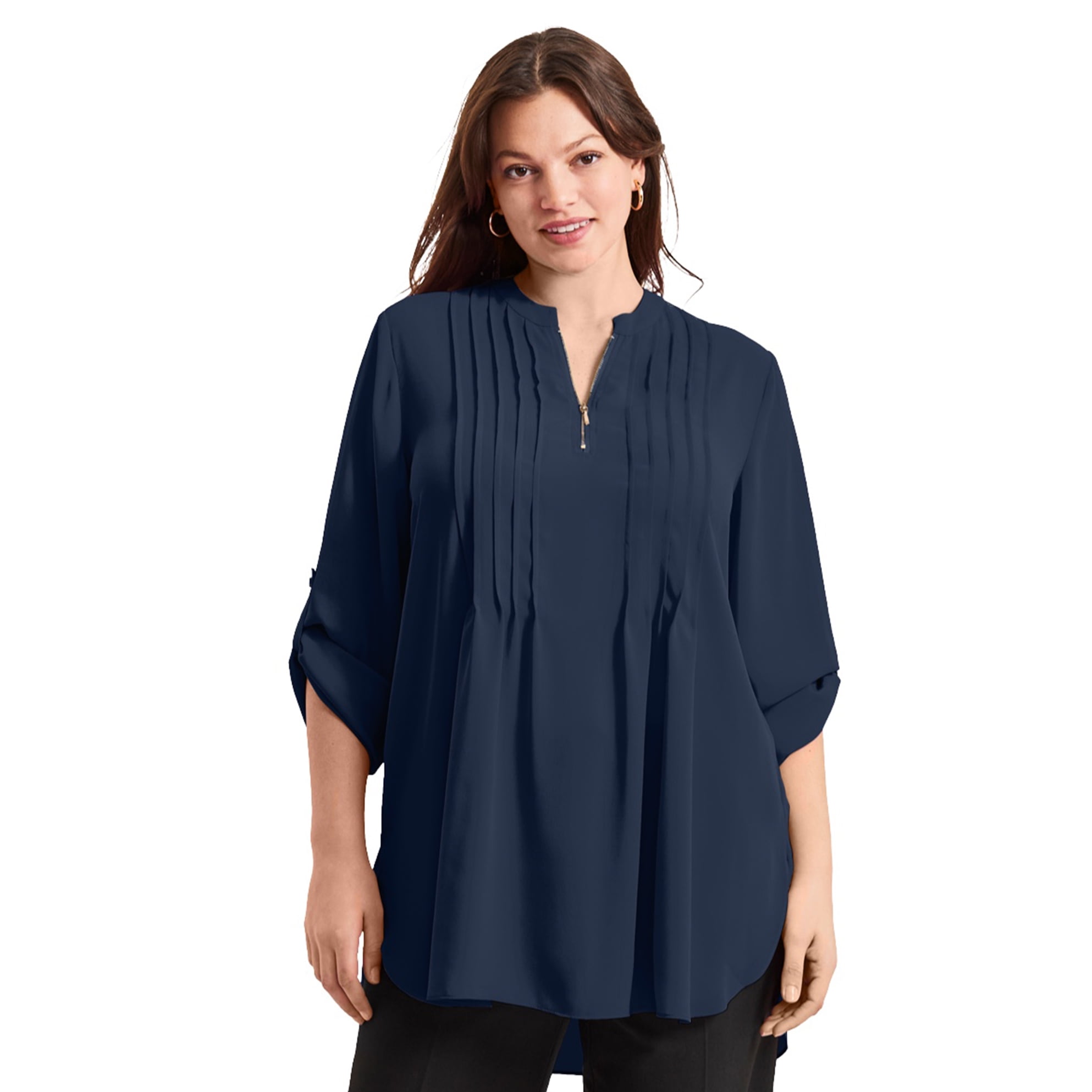 Avenue Women's Plus Size Zip Front Tunic - Walmart.com