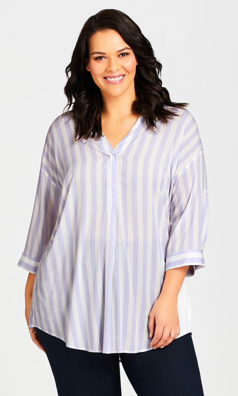 Avenue Womens Plus Size Woven 3/4 Sleeve Blouse Tunic Top - Walmart.com