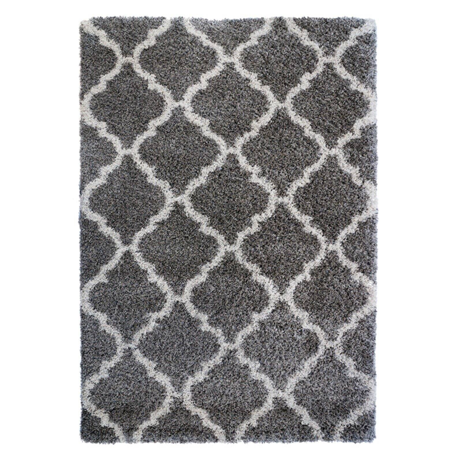 Avenue33 Gertmenian Ultimate Shag Modern Moroccan Ogee Tile Grey/Ivory ...