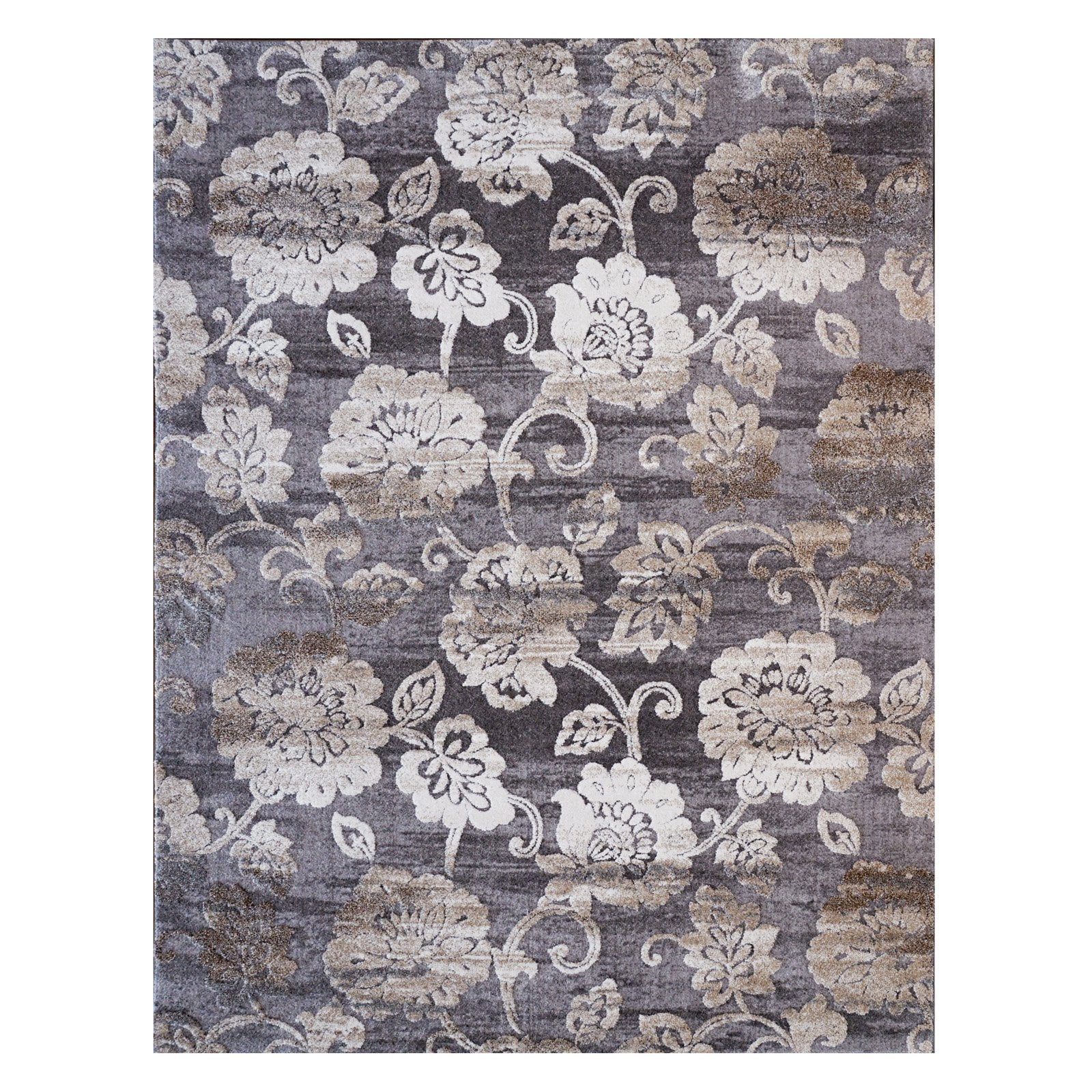 Free Shipping! Avenue 33 Grey Vernal Area Rug with Ivory Flowers and ...