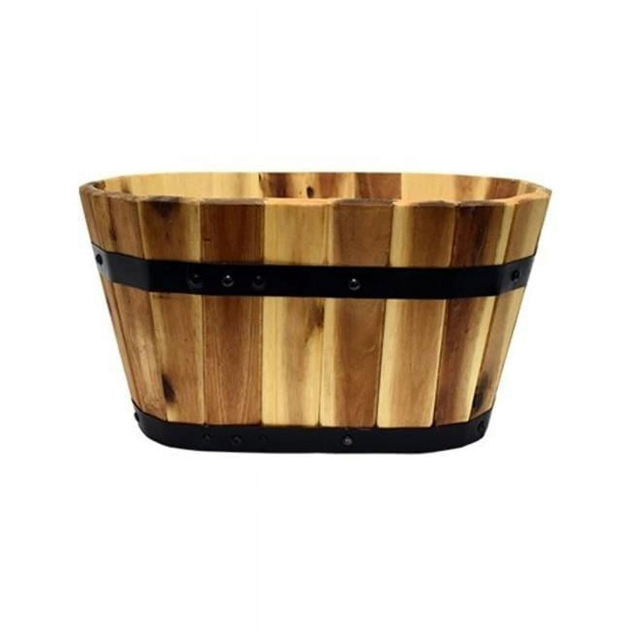 Avera Home Goods 199363 15 x 8 in. Oval Wood Planter - Walmart.com