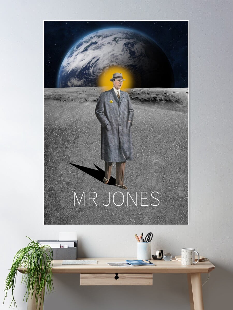 Average Man Mr Jones Walking On The Moon Poster Wall Art, Modern Wall ...