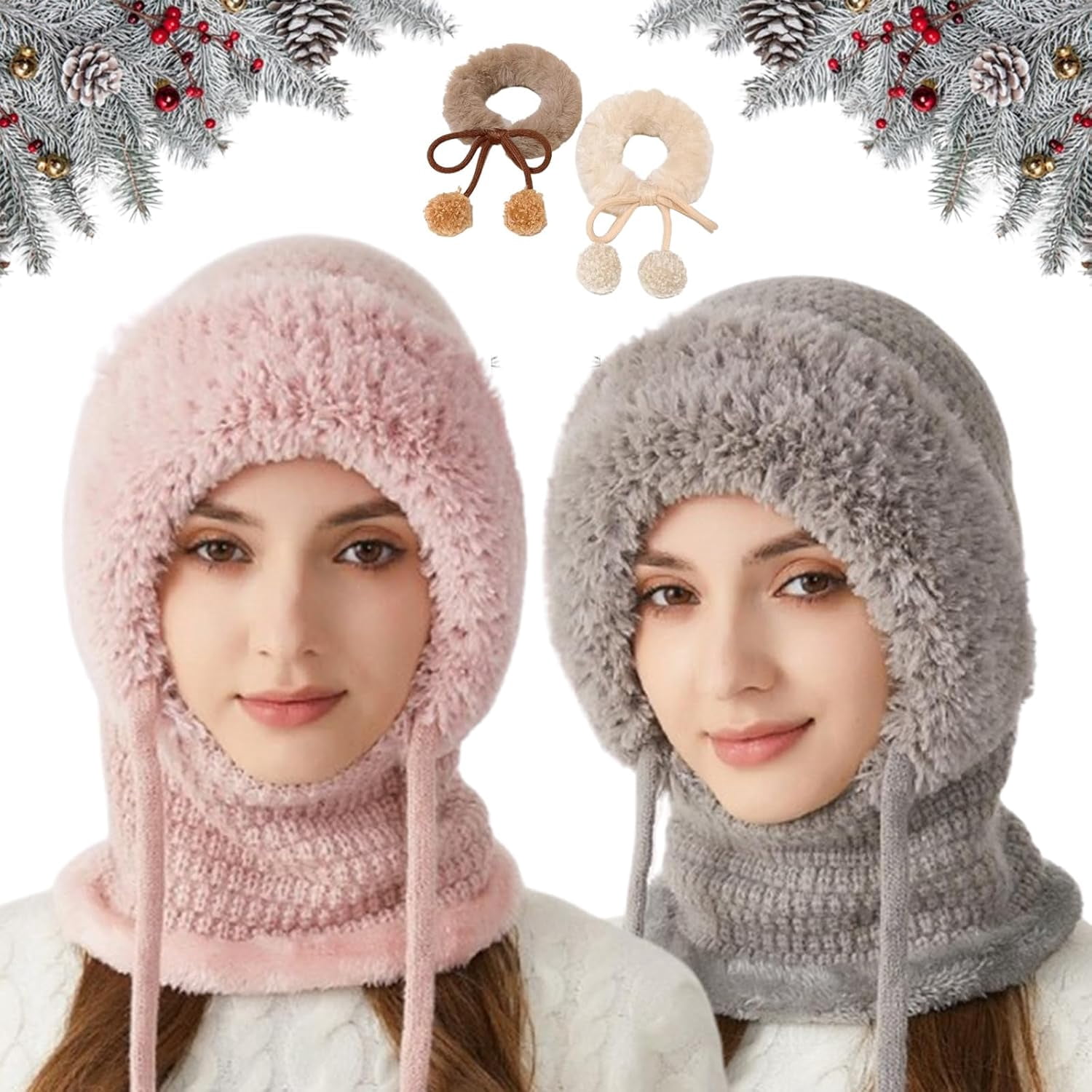 Averageon 3 in 1 Beanie Hat for Women,22-23in Hat Circumference,Thick ...