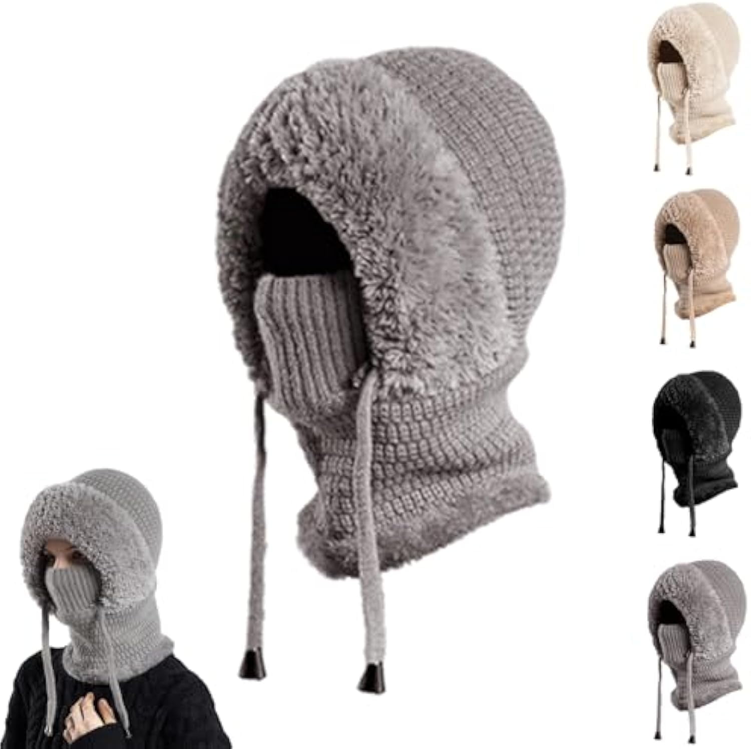 Averageon 3 in 1 Beanie Hat for Women, 3-in-1 Convertible Balaclava ...