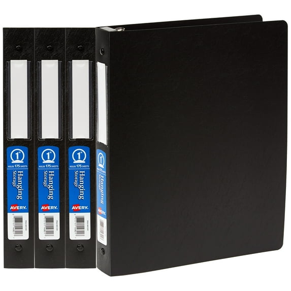 Avery 1" Hanging Storage Flexible 3 Ring Binders, 4 Pack (17708 ...