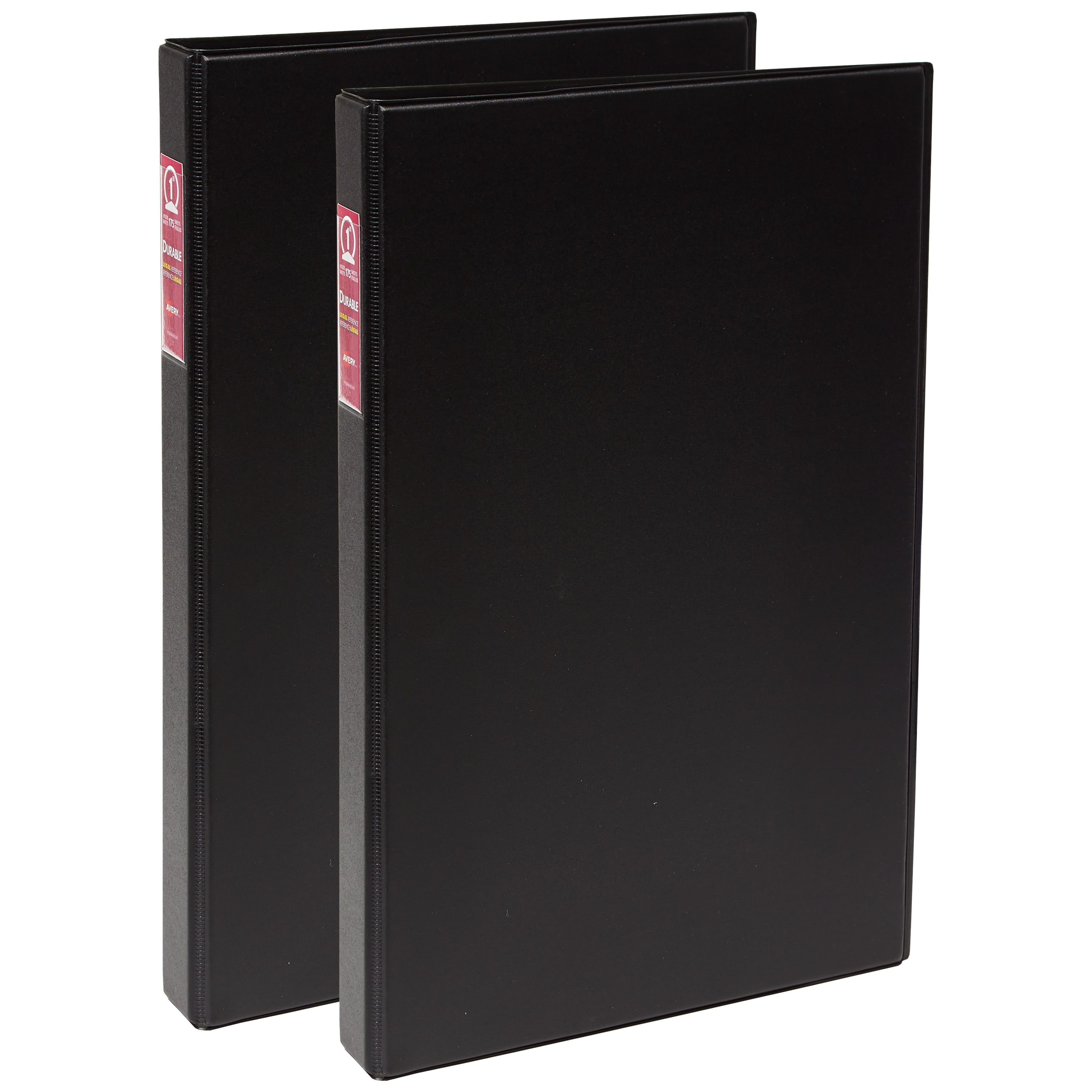 Avery 1" Legal-Size Durable 3 Ring Binders, Black, 2 Pack (17709 ...