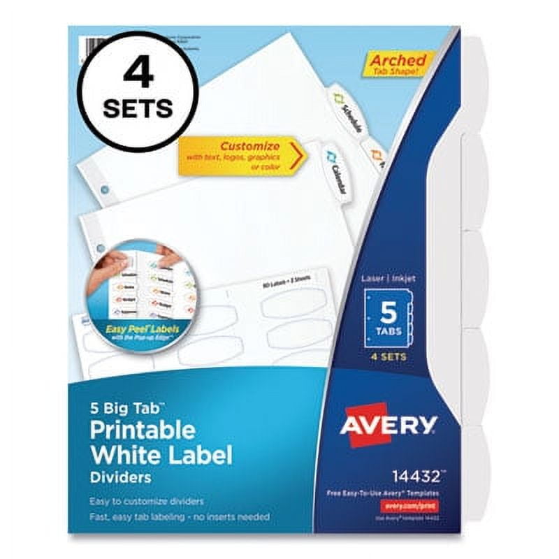 Avery 14432 Easy Peel Tab Divider - Walmart.com