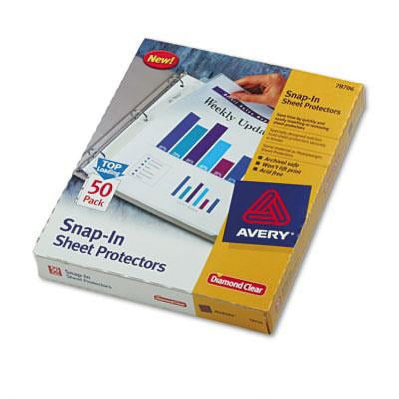 Avery-1PK Snap-In Heavyweight Sheet Protector, Letter, Diamond Clear ...