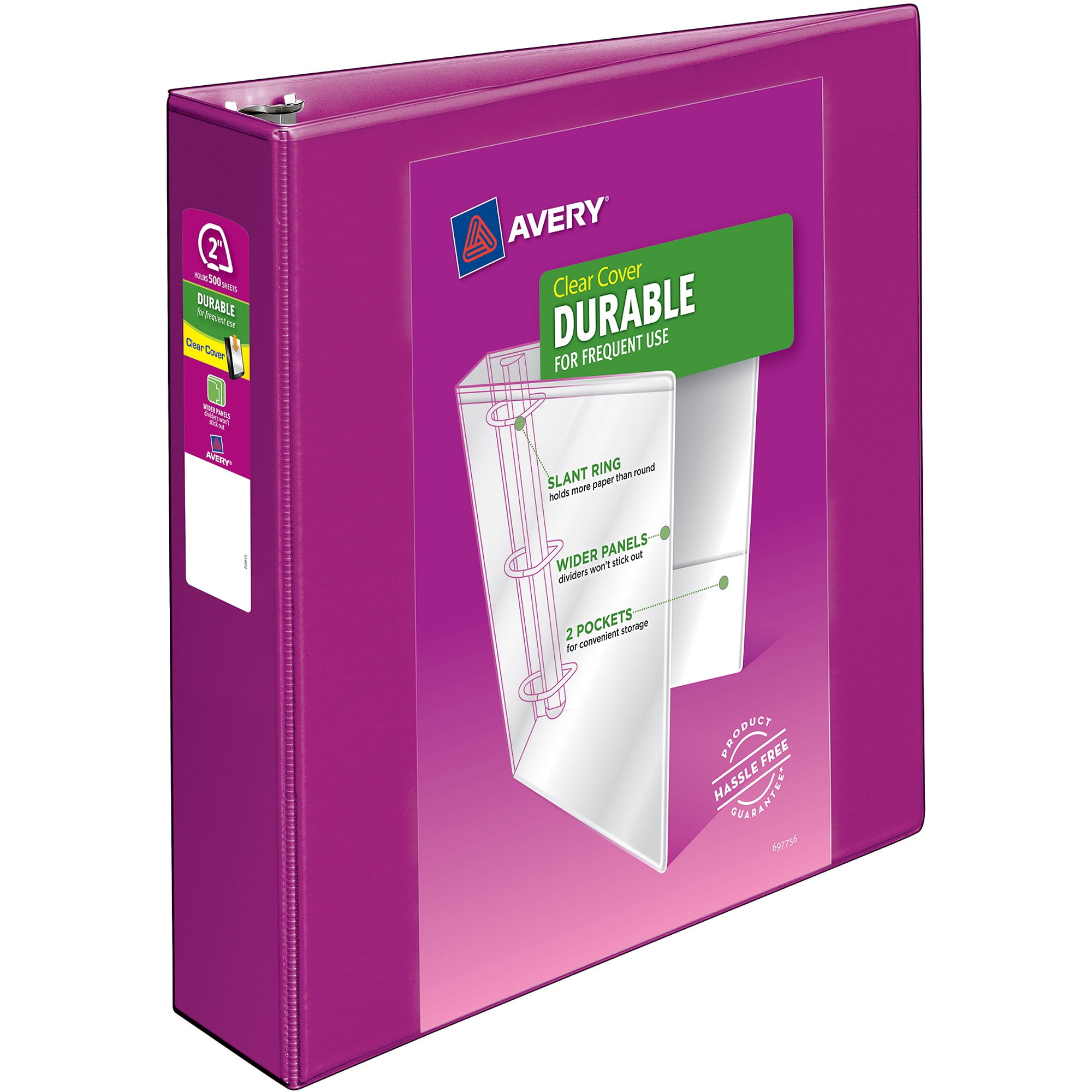 Avery 2" Durable View Binder Clear Cover, Pink - Walmart.com