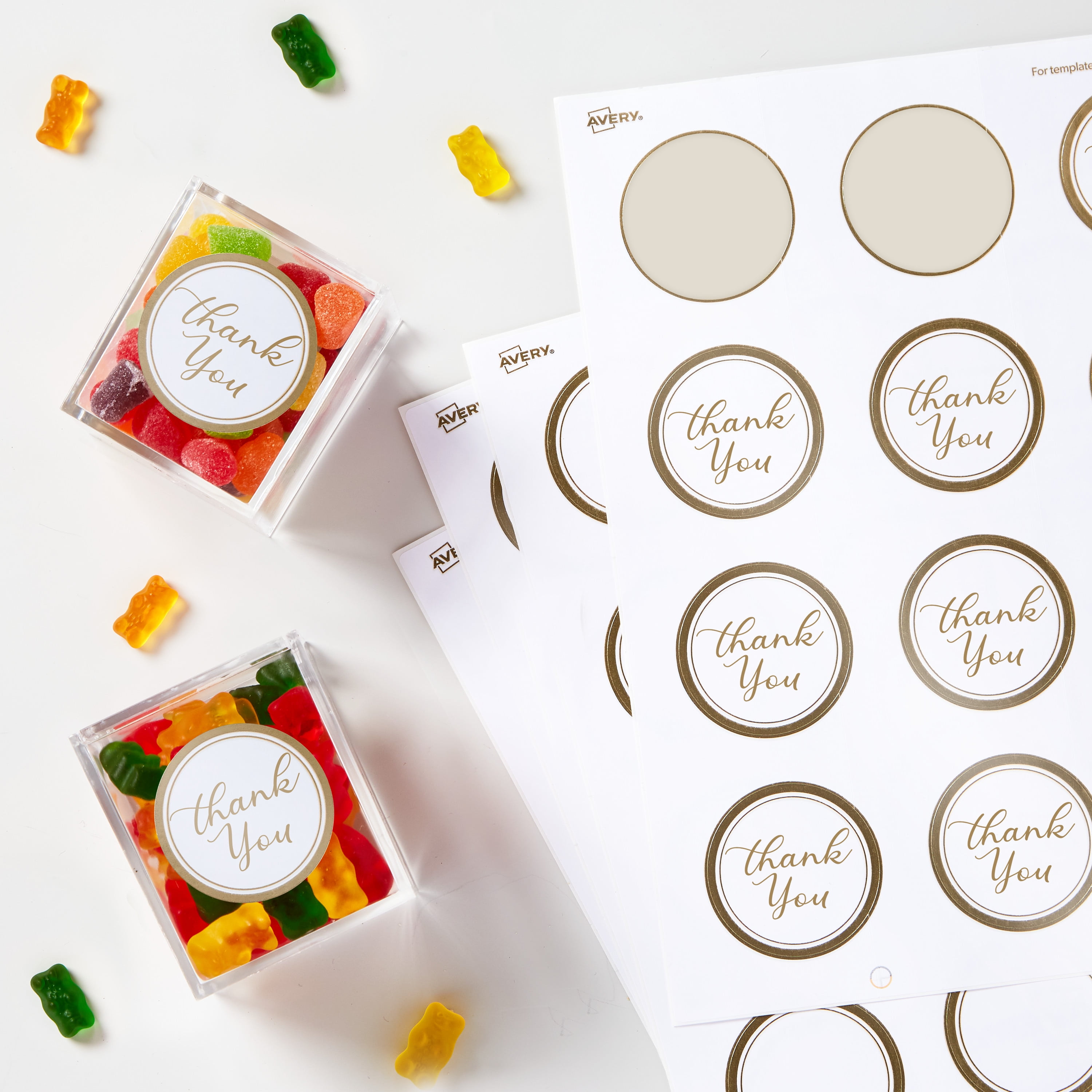 Avery 2" Round Labels with Metallic Gold Borders 120 (22876) - Walmart.com