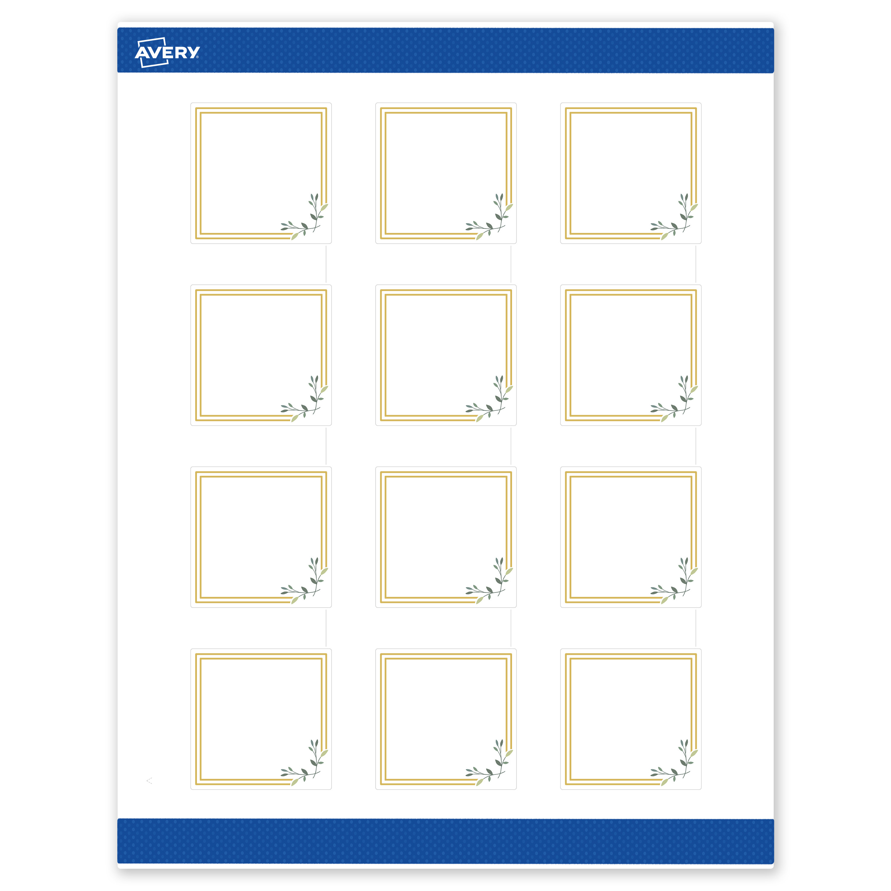 Avery 2" x 2" Labels, Gold Double Border with Florals, 120 ct - Walmart.com