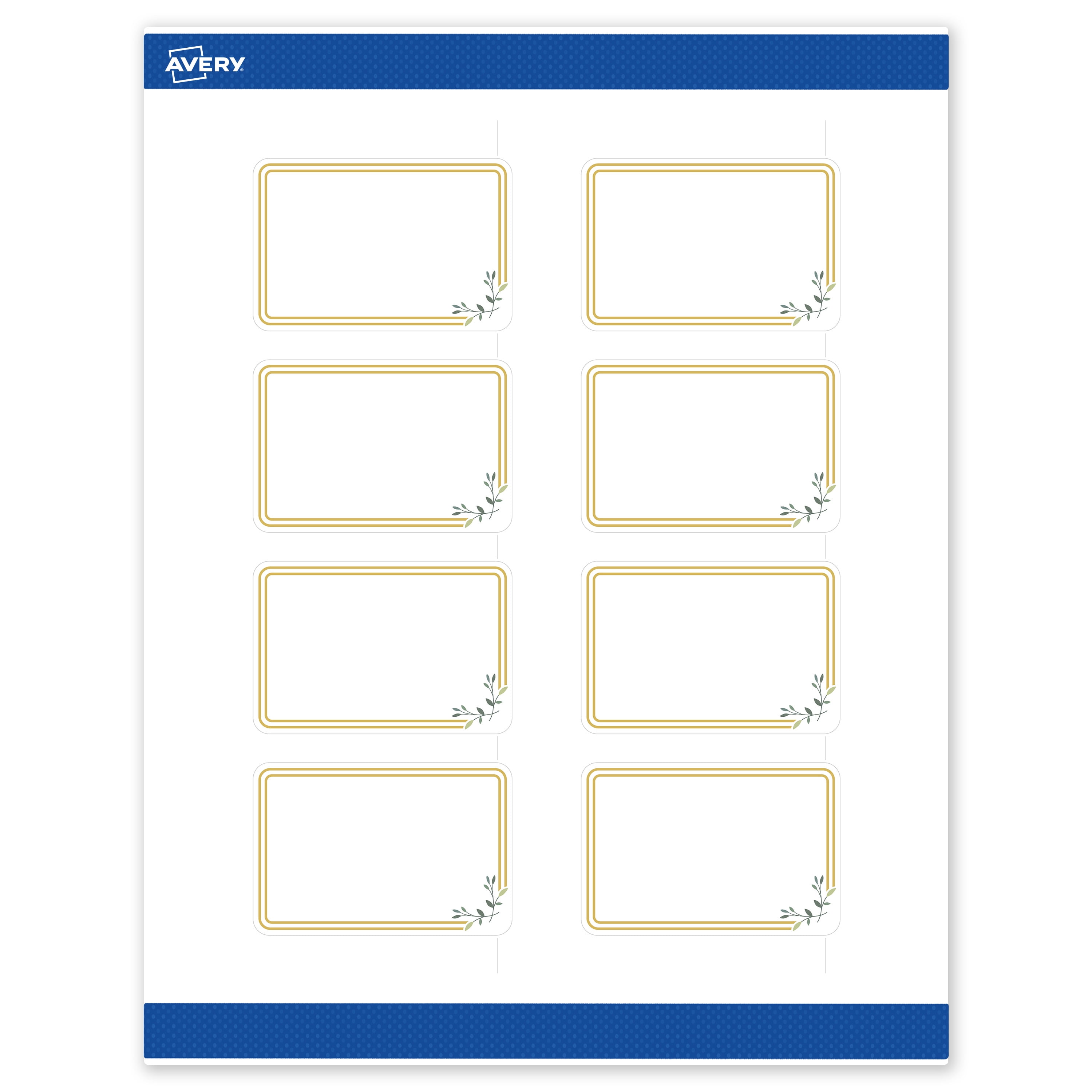Avery 2" x 3" Labels, Gold Double Border with Florals, 80 ct - Walmart.com