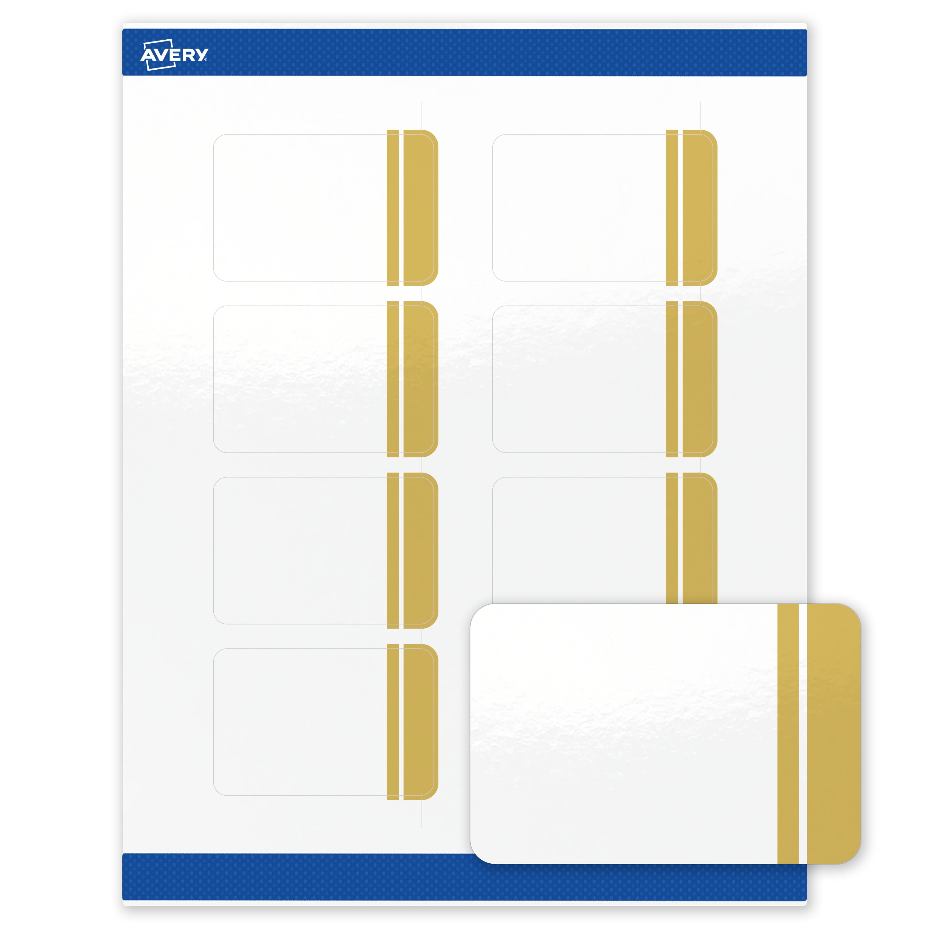 Avery 2" x 3" Labels, Gold Double-Dipped Edge, 80 ct, Glossy, Double ...
