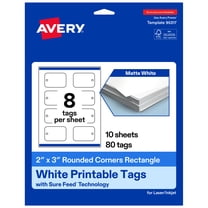 Avery Rectangle Price Tags, 1-1/2" x 3", Matte White, 250 Total ...