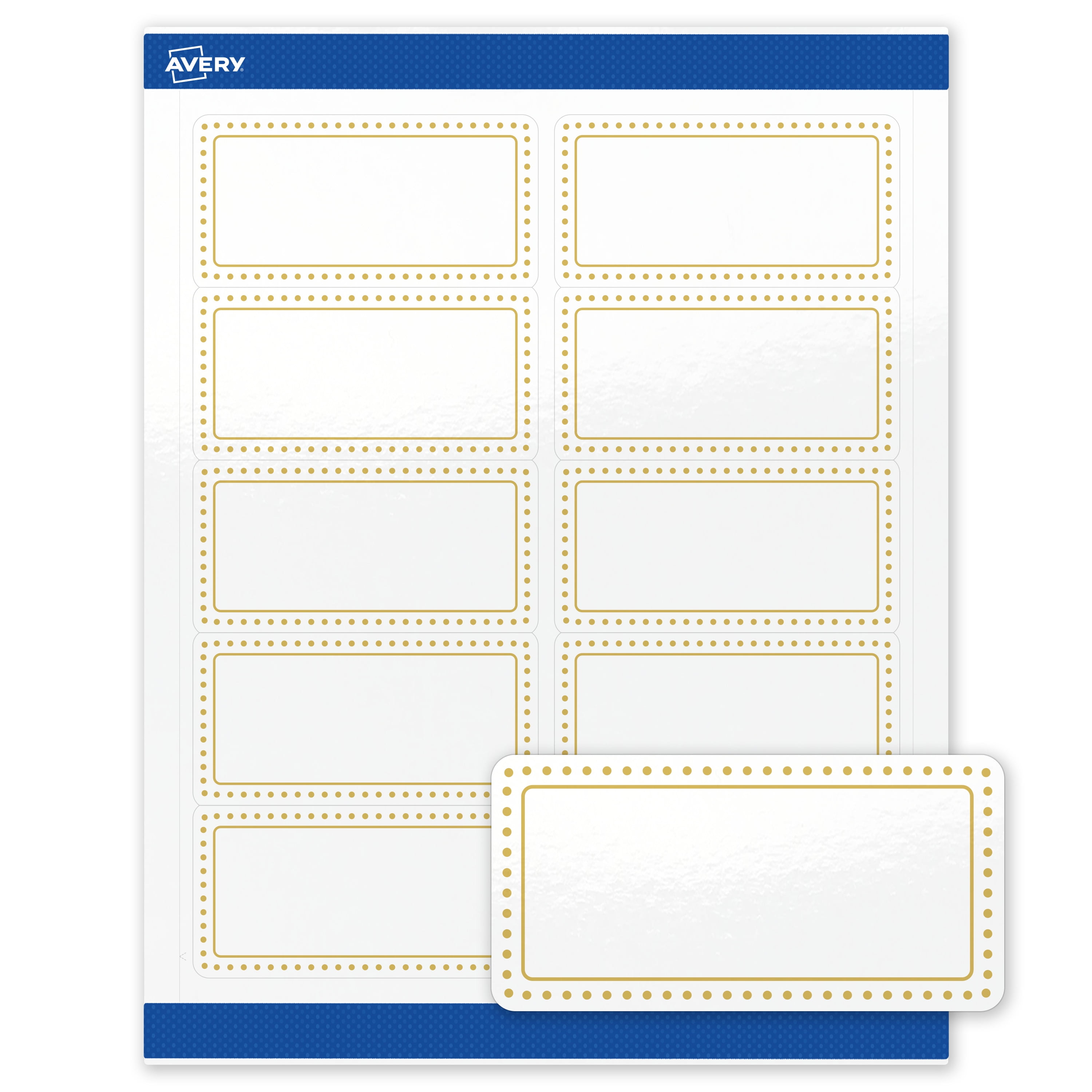 Avery 2" x 4" Labels, Gold Border with Gold Dots, 100 ct - Walmart.com