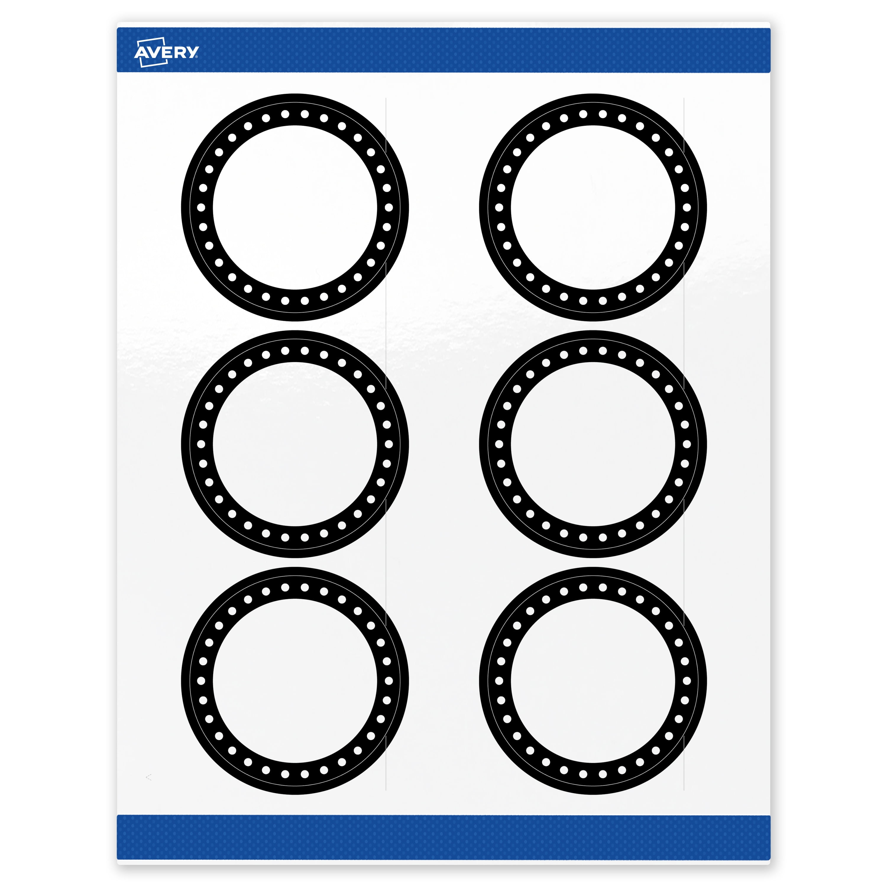 Avery 3" Diameter Labels, Black and White Polka Dots, 60 ct - Walmart.com