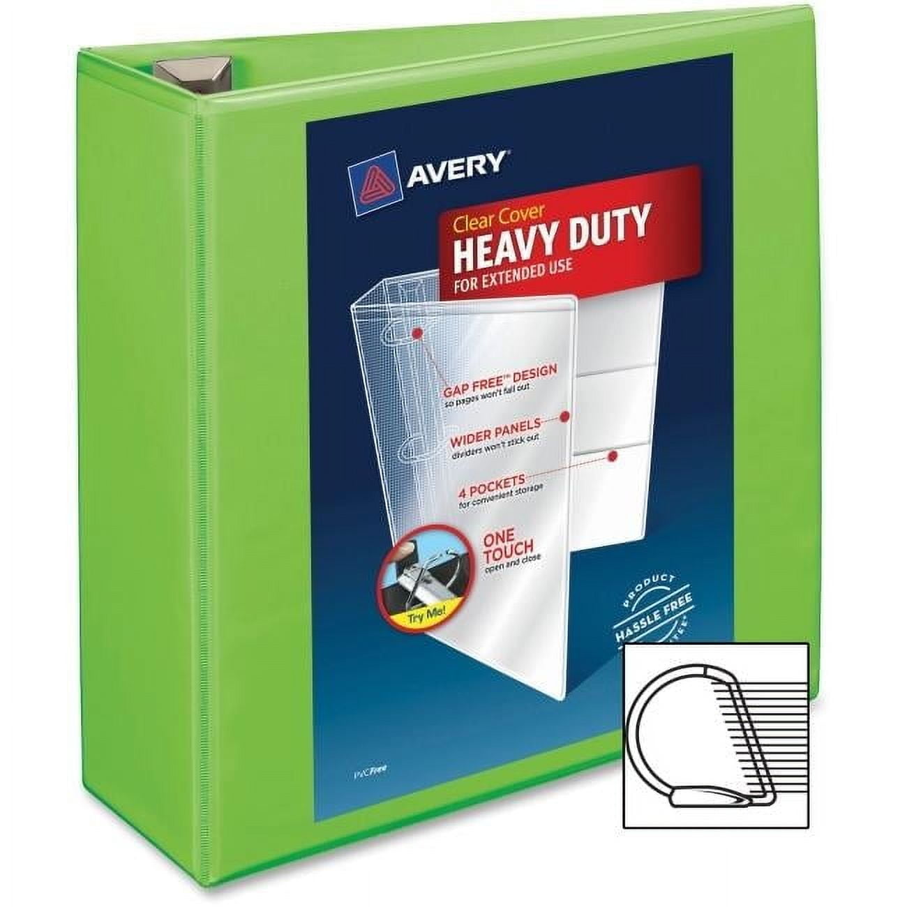 Avery 4 in. One Touch EZD Heavy-Duty Binder - Chartreuse - Poly ...