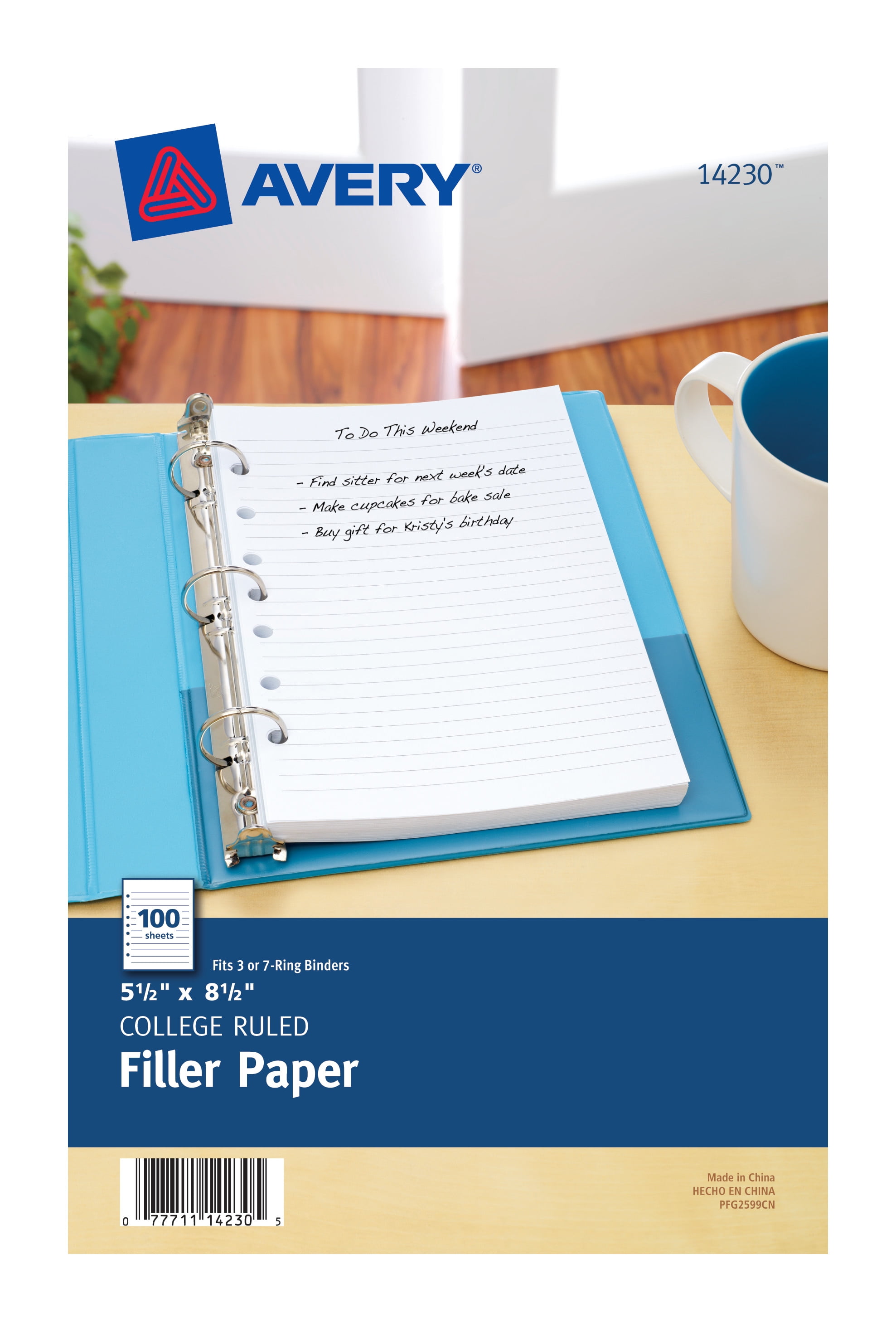 "Avery Mini Binder Filler Paper, 5-1/2"" x 8-1/2"", College Ruled, 7 ...