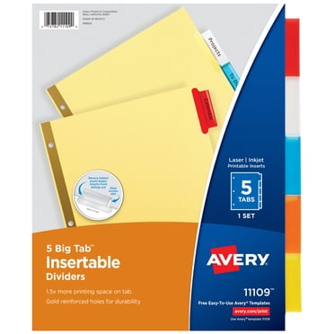 Avery 8-Tab Extra-Wide Big Tab Dividers for Binders, Multicolor (11222 ...
