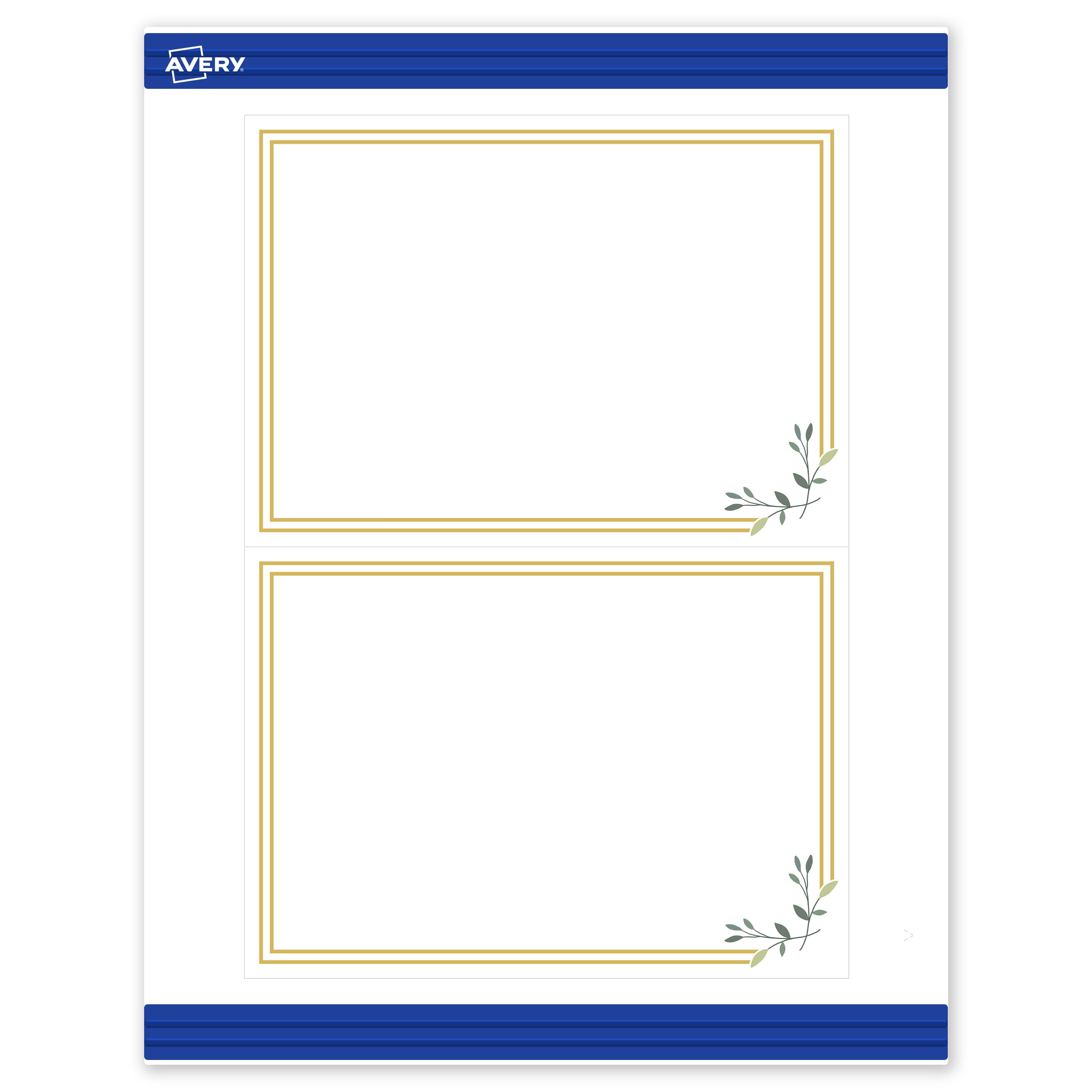 Avery 5" x 7" Cards, Gold Double Border with Florals, 20 ct - Walmart.com