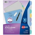 Avery 8-Tab Plastic Binder Dividers, Write & Erase Multicolor Big Tabs ...