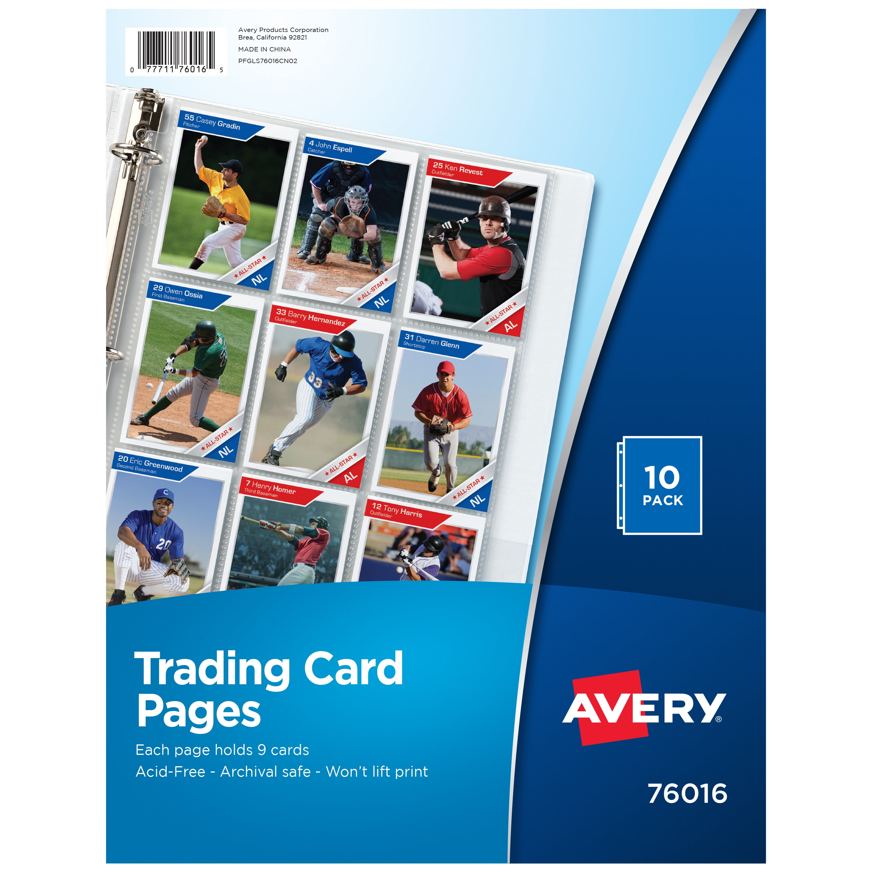 Avery 9 Pocket Trading Card Pages, 10ct (76016) - Walmart.com