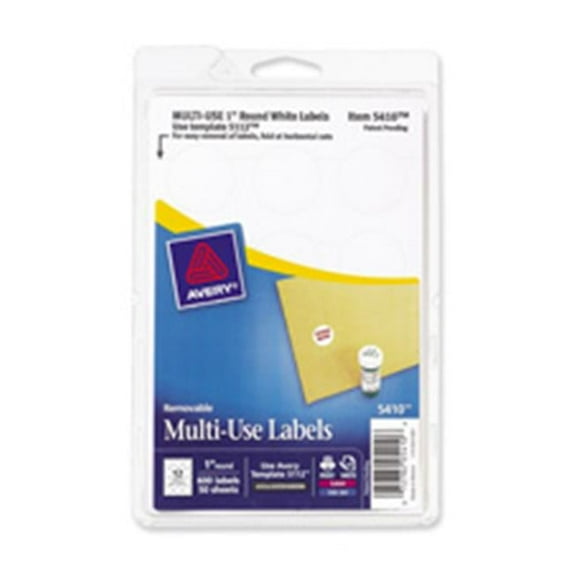 Avery AVE Removable ID Labels, 1 in. Diameter, 600-PK, White - Walmart.com