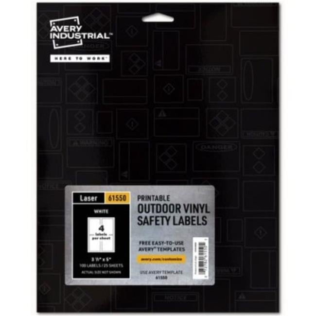 Avery AVE61550 Adhesive Printable Vinyl Signs, White - Walmart.com