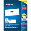Avery Address Labels, 1" x 2-5/8", Paper, Matte White, Inkjet, Sure ...