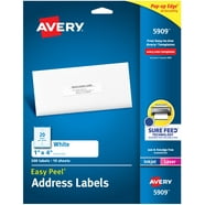 Avery File Folder Labels, 1/3 Cut, 2/3" x 3-7/16", Paper, White, Laser ...