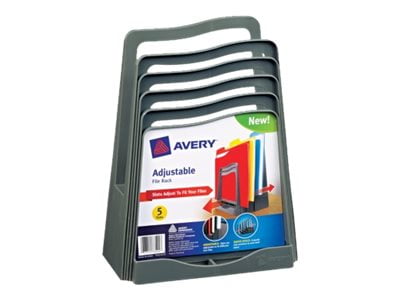 Avery Adjustable File Rack, Five Sections, 8 x 10 1/2 x 11 1/2, Gray ...