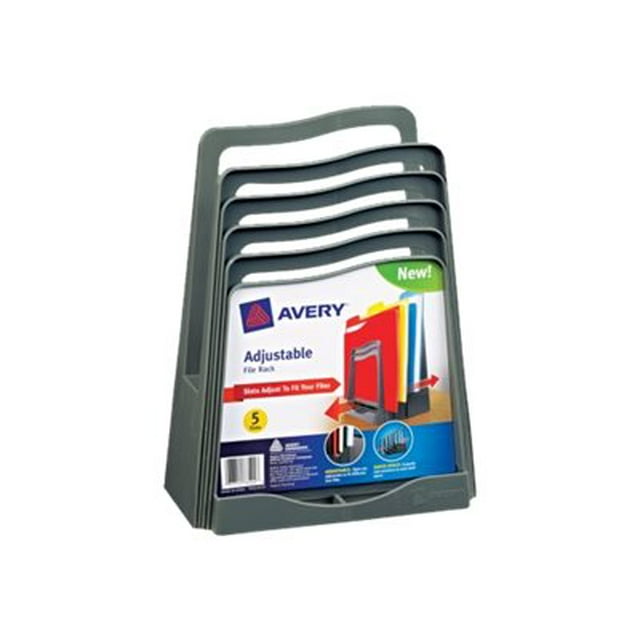 Avery Adjustable File Rack, Five Sections, 8 x 10 1/2 x 11 1/2, Gray ...