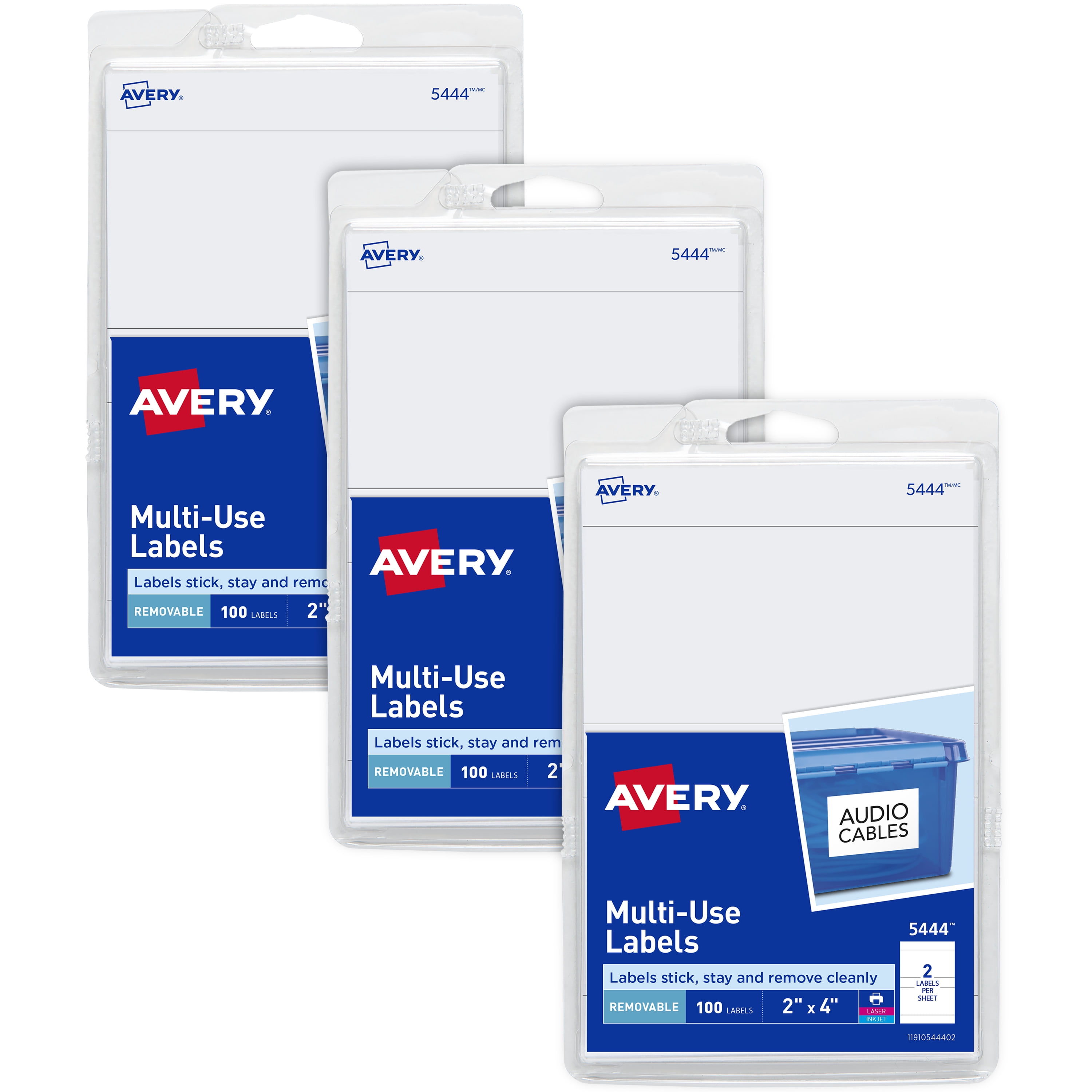 Avery All-Purpose Removable Labels, 2" x 4", 300 Labels (22283 ...