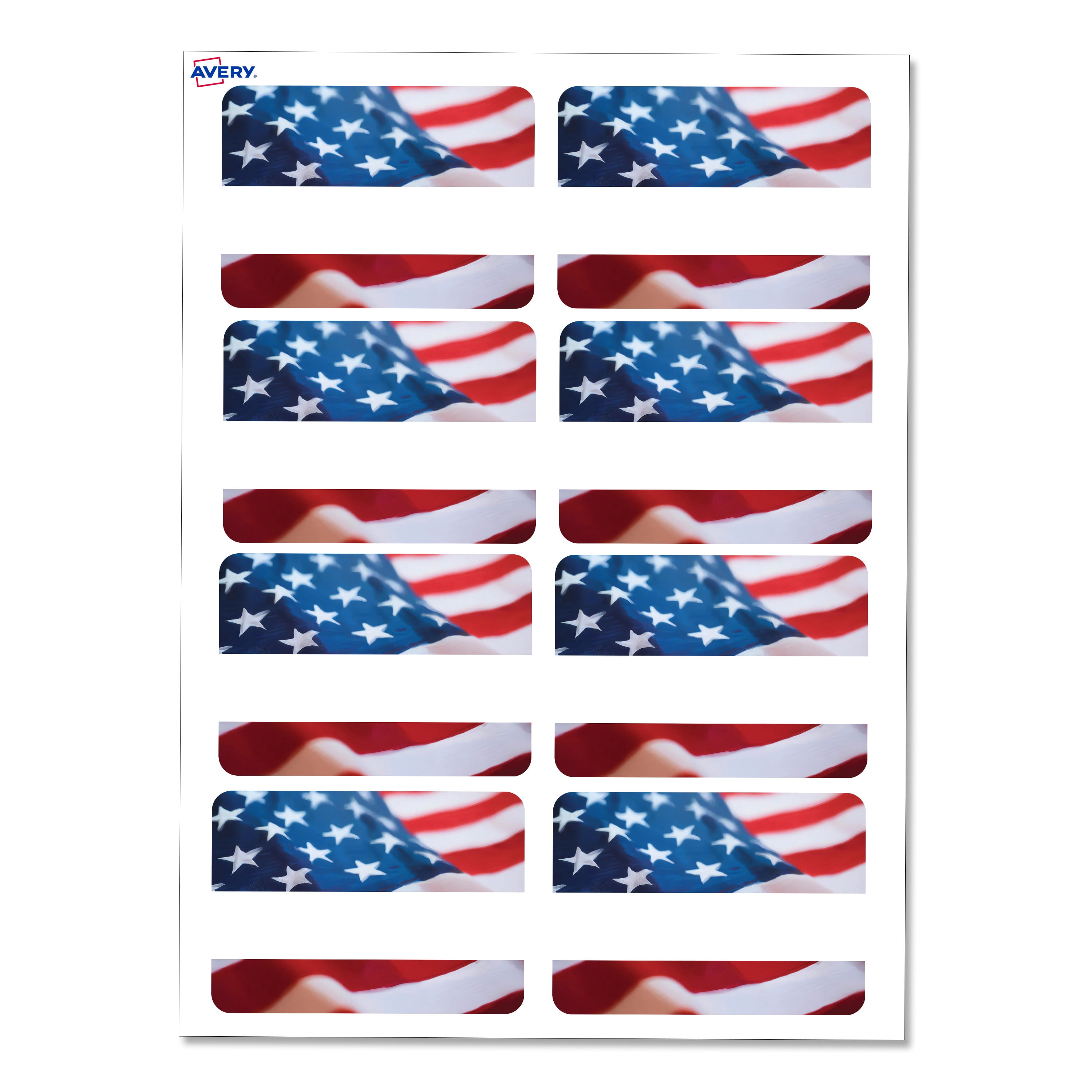 Avery American Flag Traditional Name Badges, 2-1/3" x 3-3/8", 80ct ...
