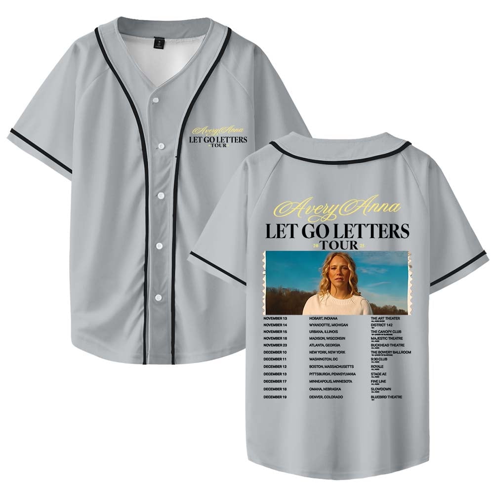 Avery Anna Let Go Letters Tour 2025 Merch Baseball Jersey Unisex V-neck ...