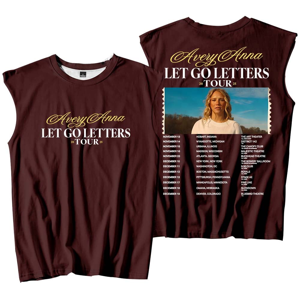 Avery Anna Let Go Letters Tour 2025 Merch Tank Tops Sleeveless T-Shirt ...